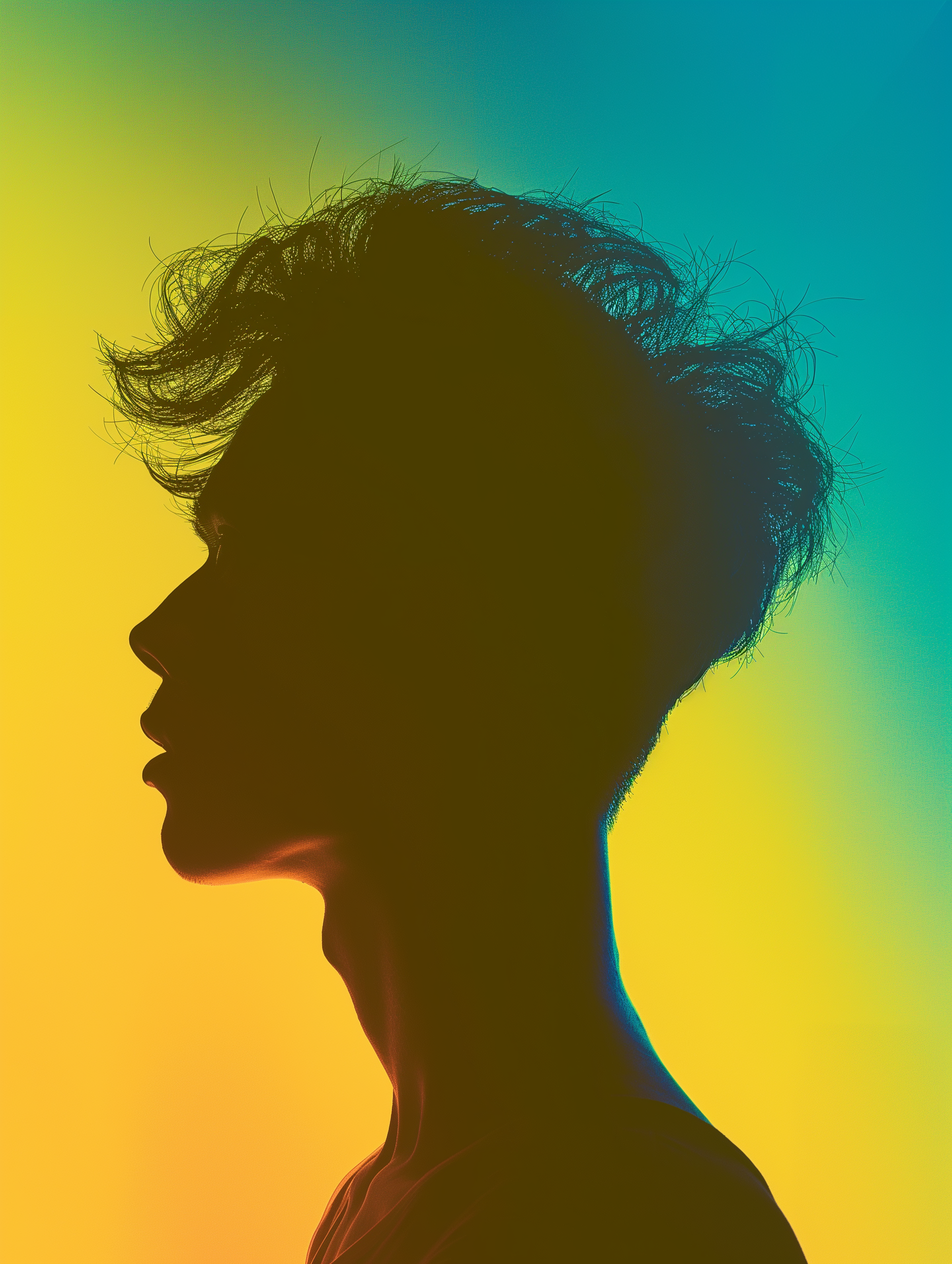 Contoured Silhouette in Gradient Photo on Lummi