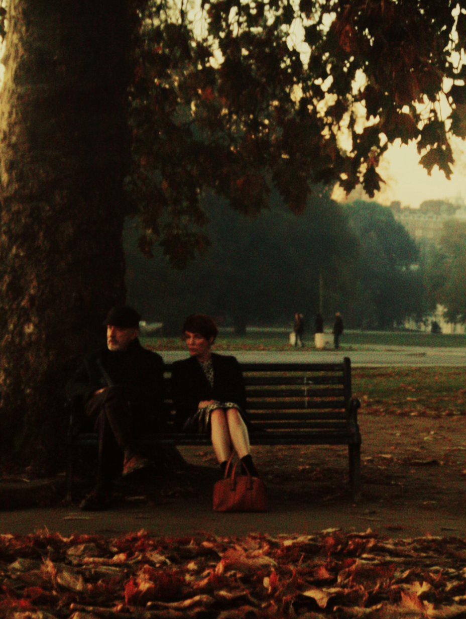 Autumn Park Bench Scene Photo on Lummi