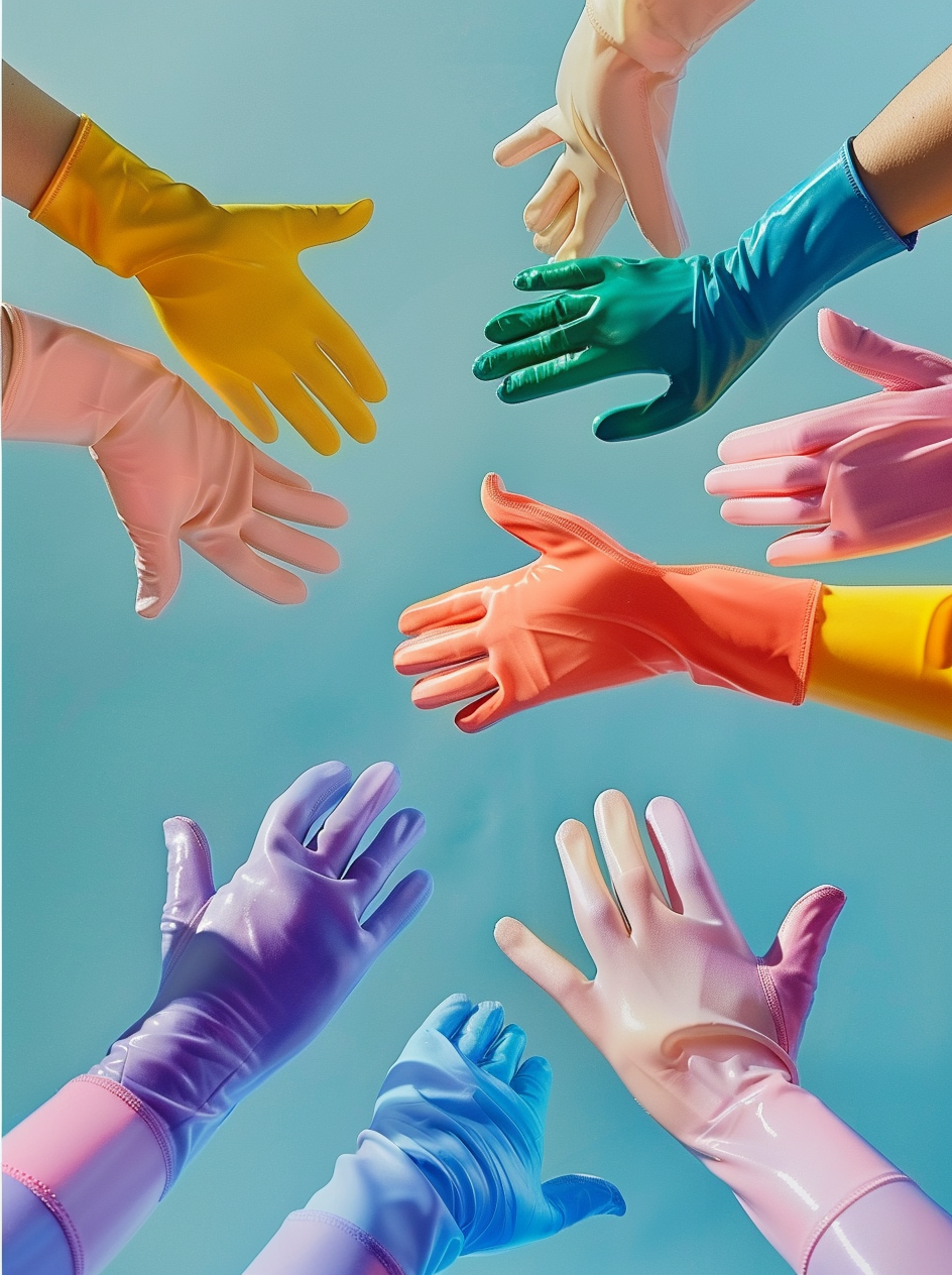 Colorful Gloves and Connected Hands Photo on Lummi