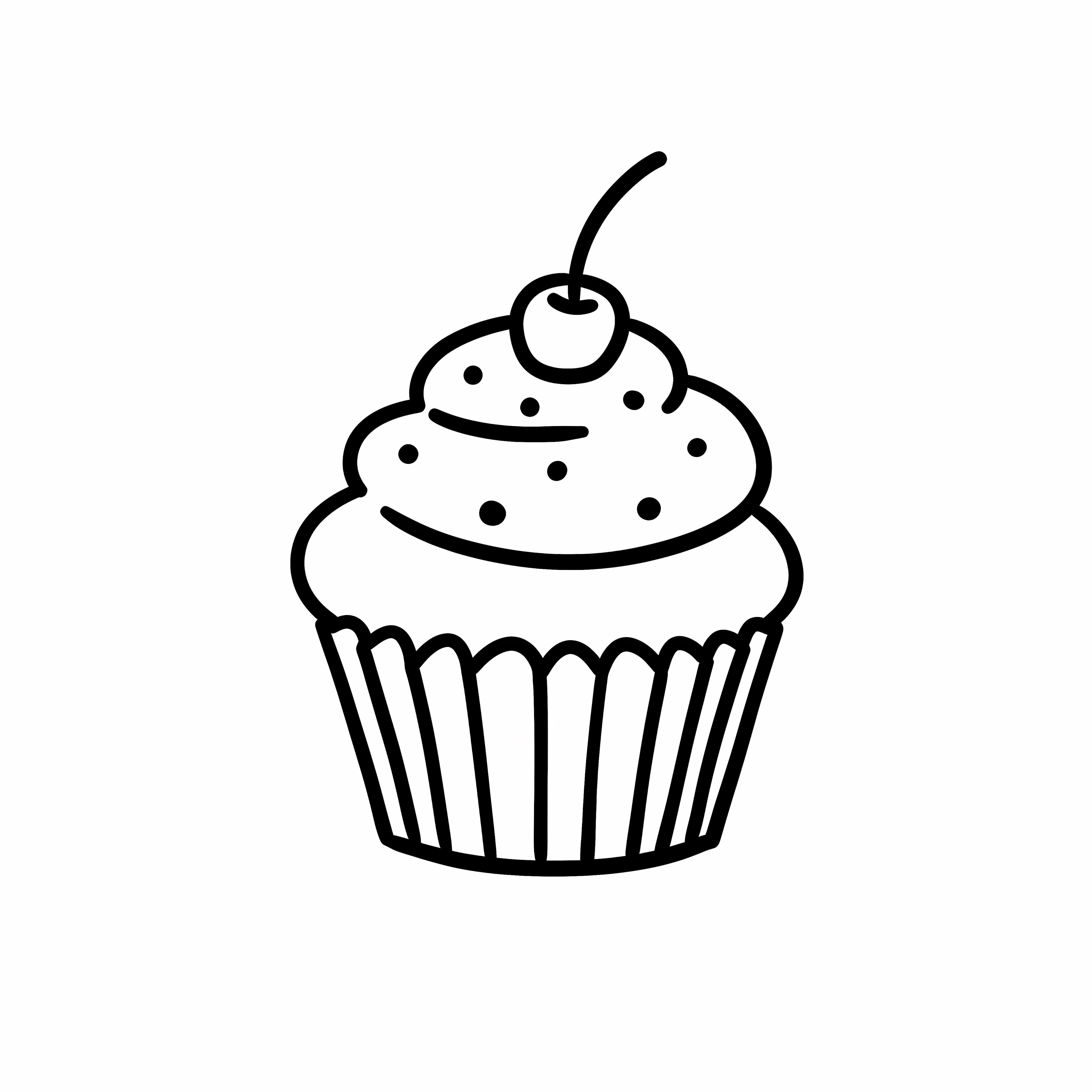 Cupcake Line Drawing Illustration on Lummi