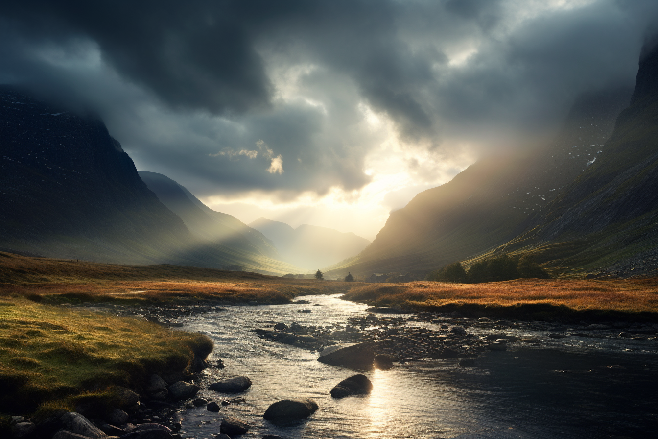 Sublime Wilderness: Mountains, Shadows, and Golden Light Photo on Lummi