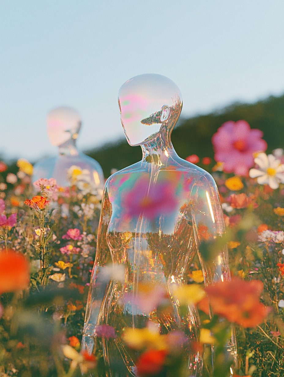 Iridescent Figures in Wildflower Field Photo on Lummi