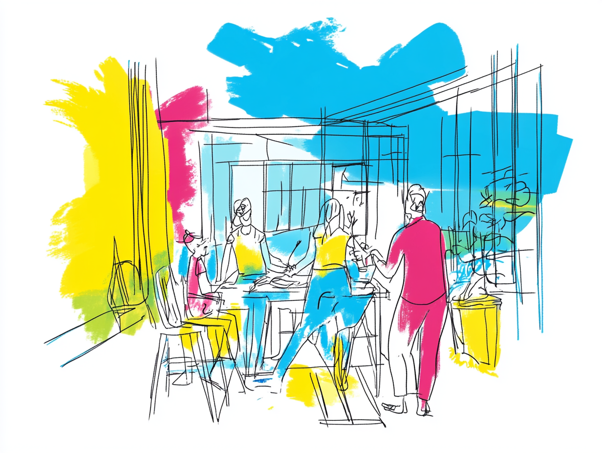 Abstract Social Setting Illustration on Lummi