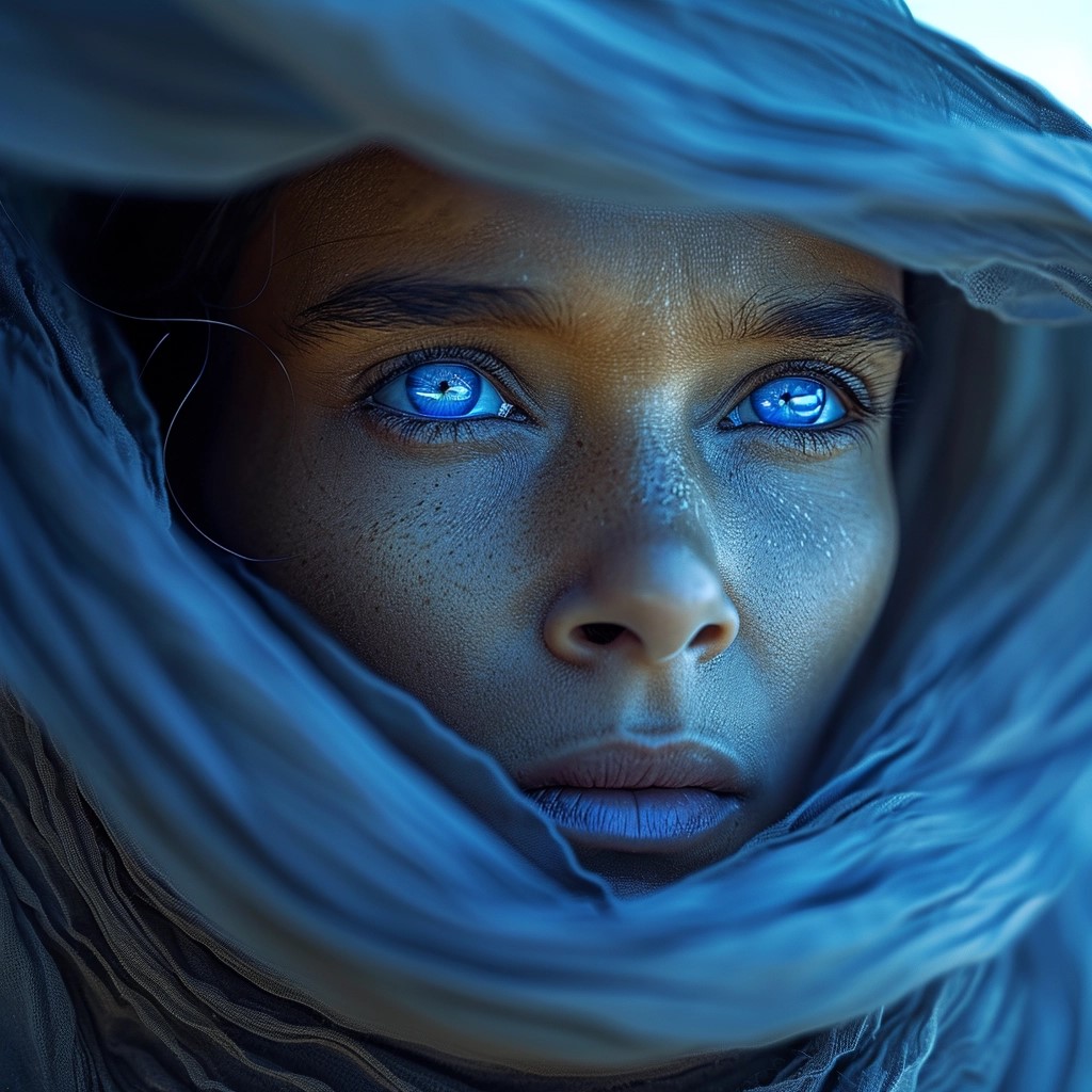 Striking Blue Eyes Portrait Photo on Lummi