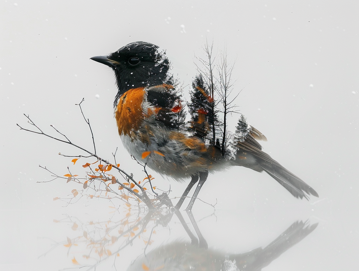 Artistic Bird Double Exposure Photo on Lummi