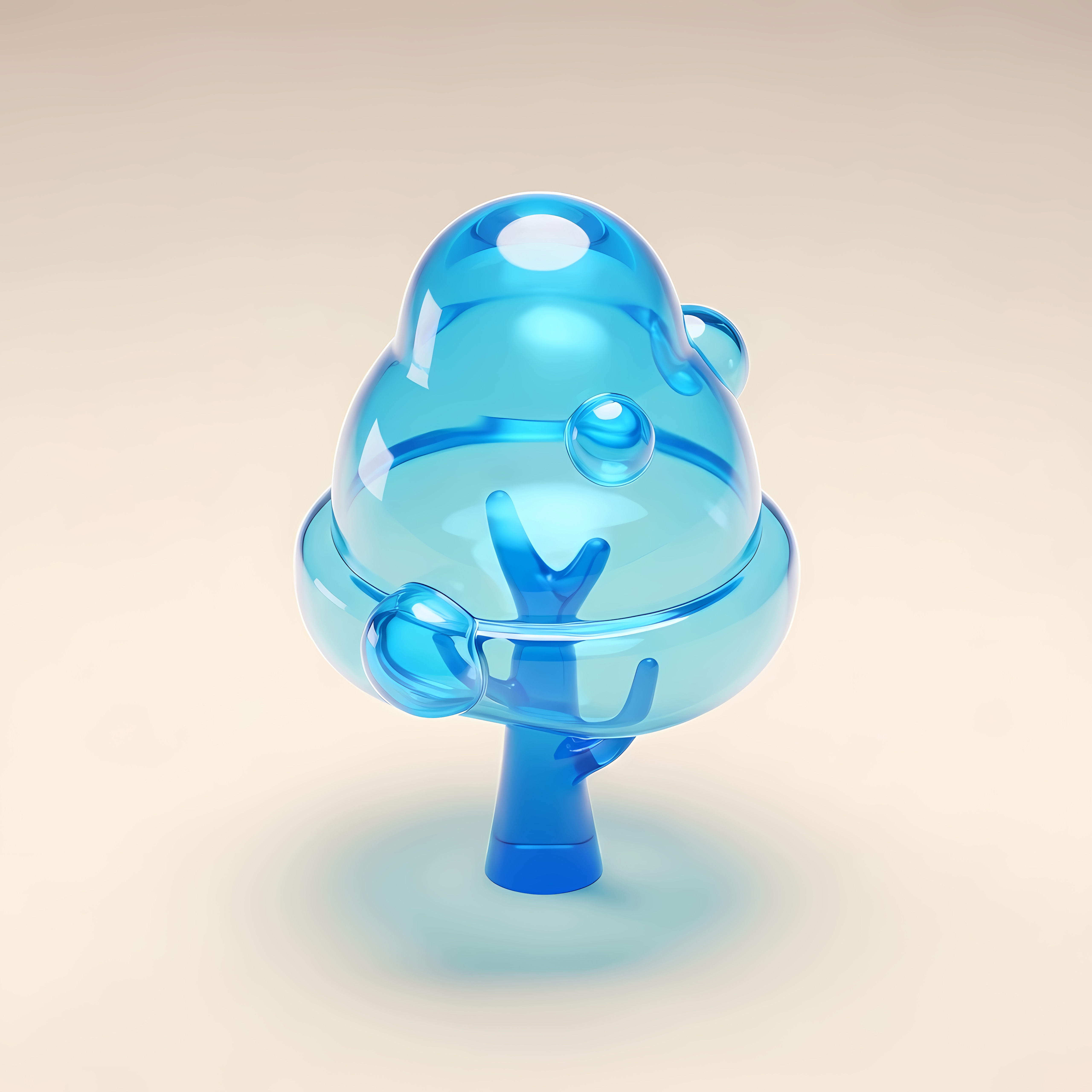 Translucent Blue Tree 3D Image on Lummi