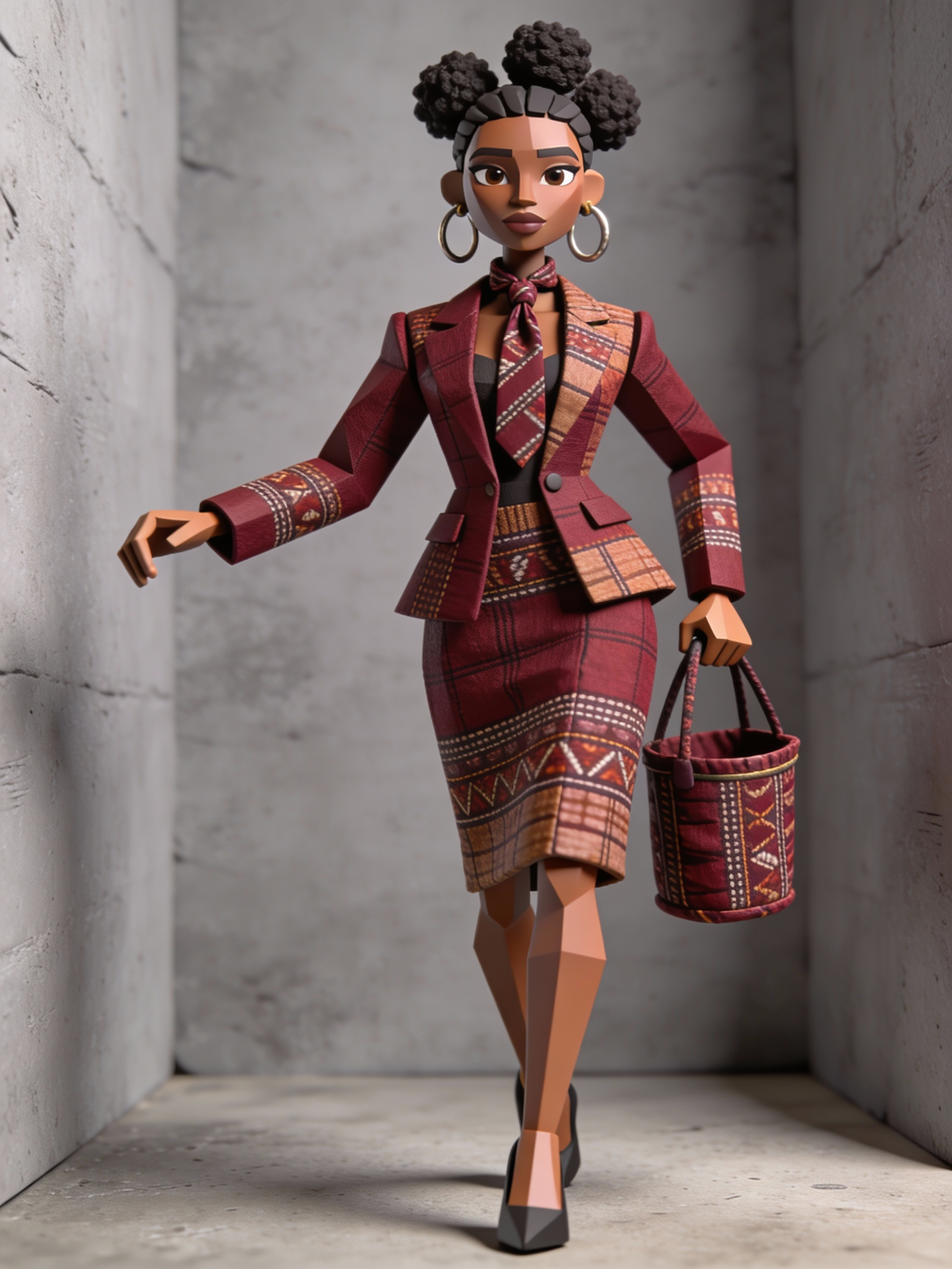 Stylized Confident Walk 3D Image on Lummi