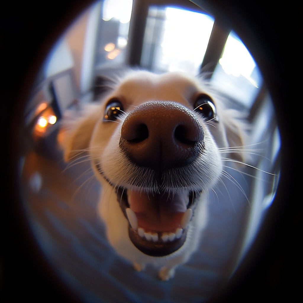 Lummi Photo - Fisheye Dog Close-up