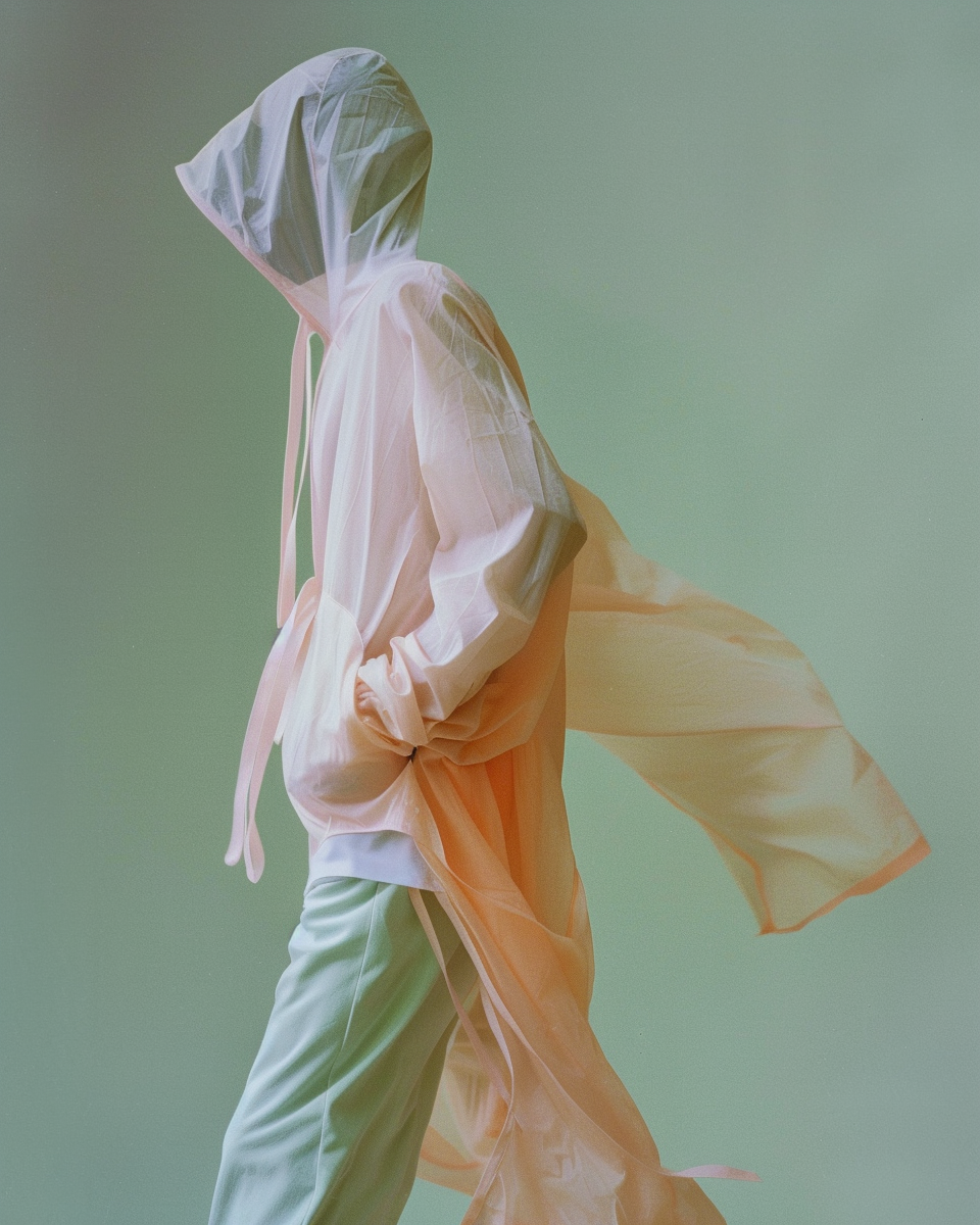 Ethereal Figure in Translucent Fabrics Photo on Lummi