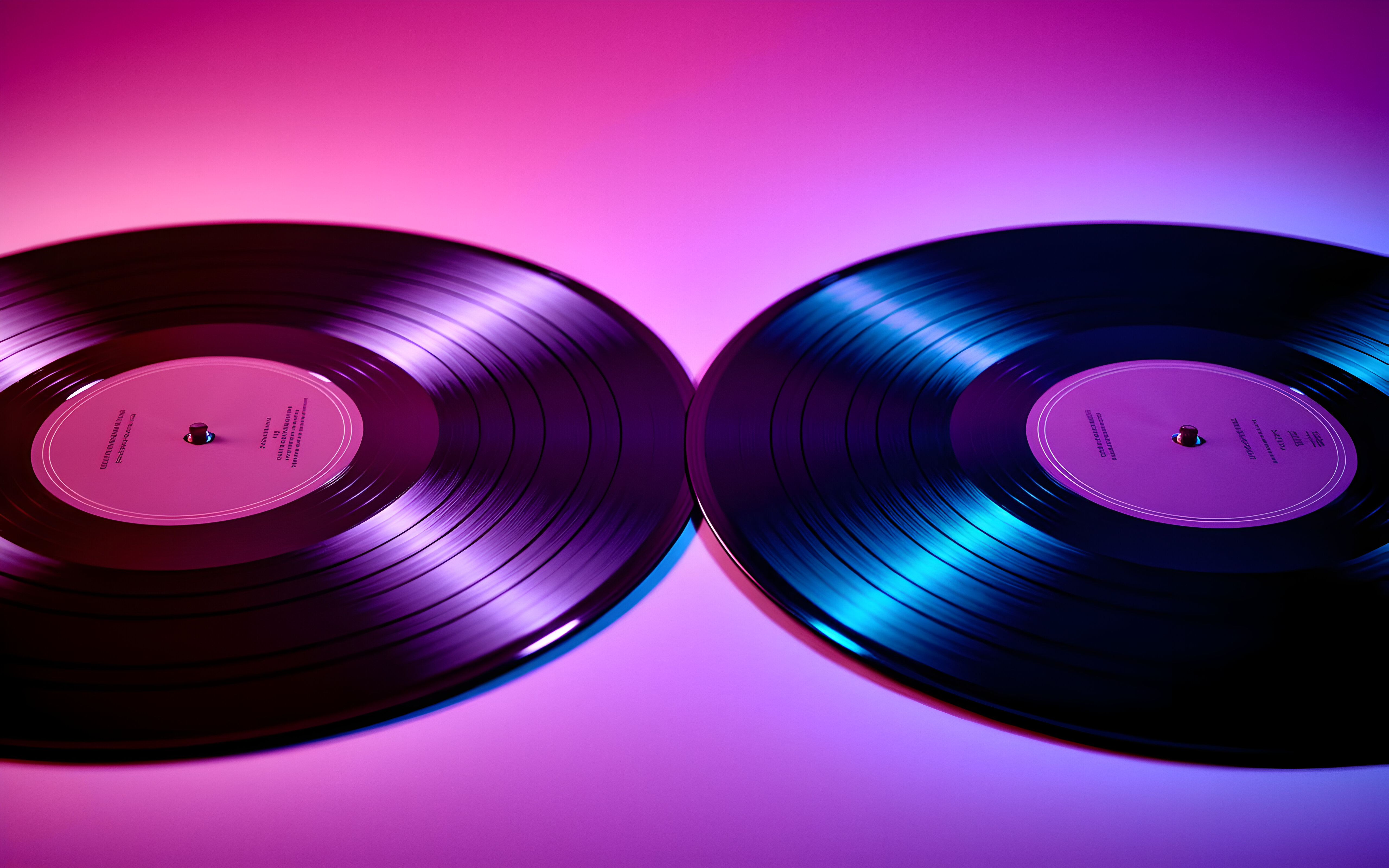 Vinyl Records in Neon Photo on Lummi