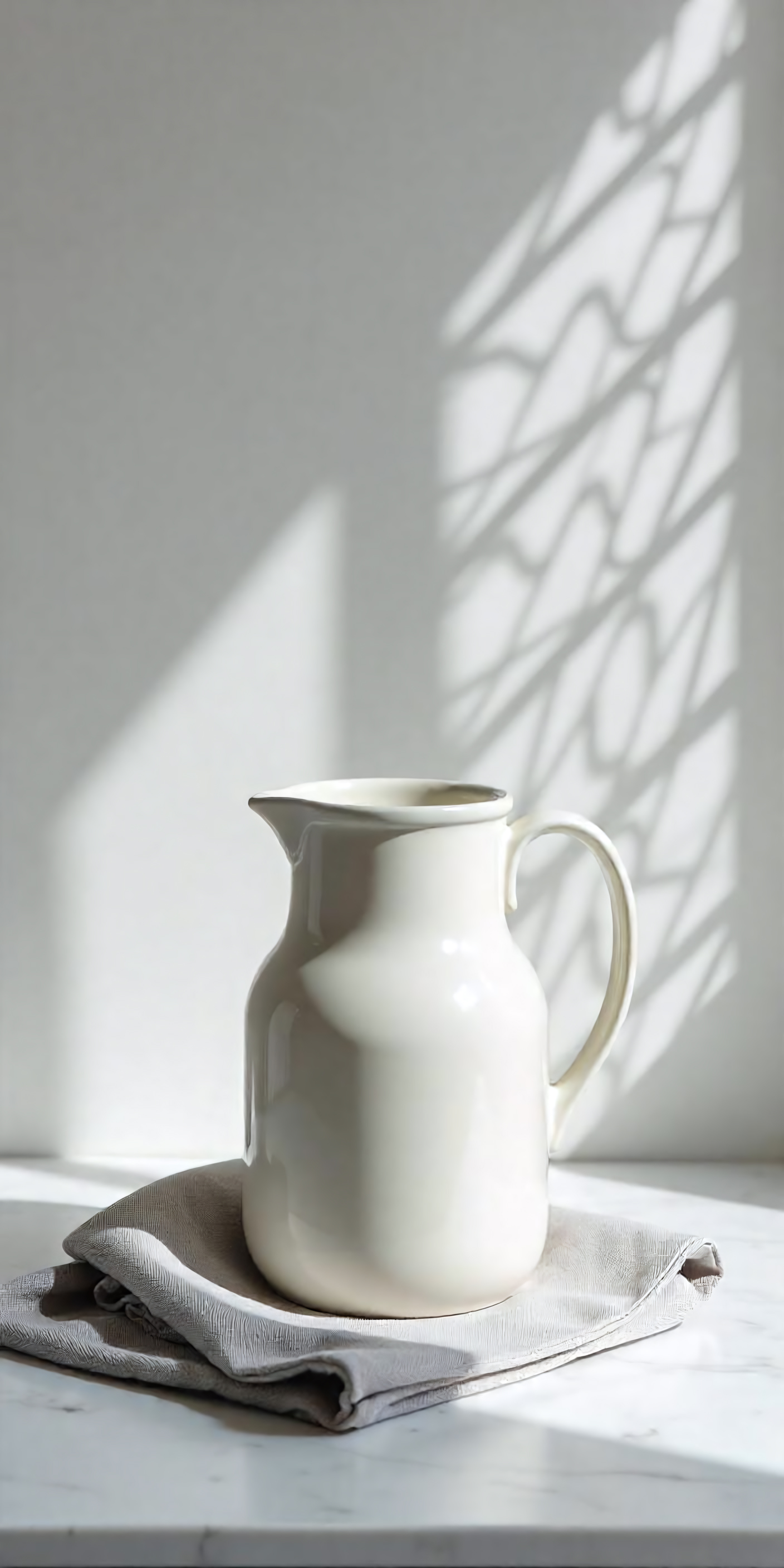 Elegant White Ceramic Pitcher Photo on Lummi