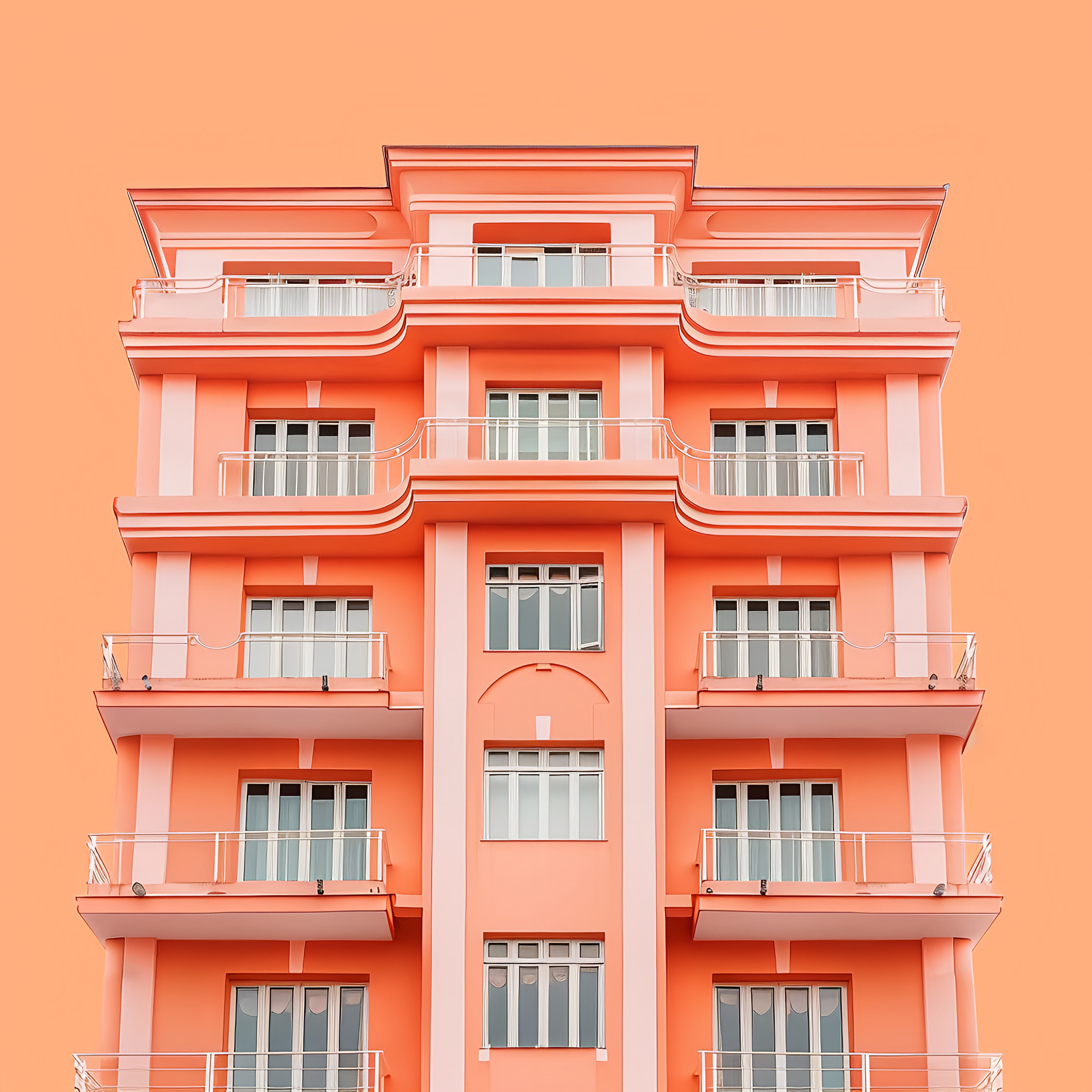 Modern Peach Facade Building Photo on Lummi