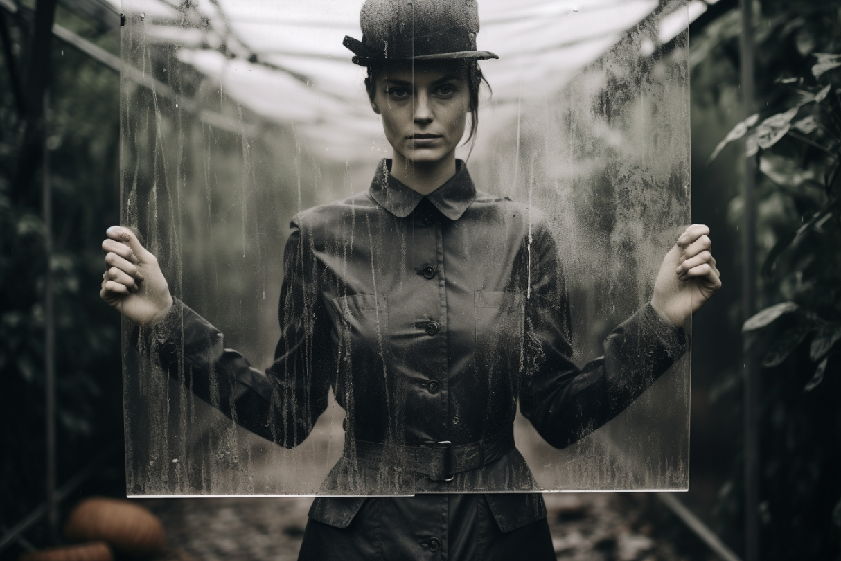 Androgynous Contemplation in Rain Photo on Lummi