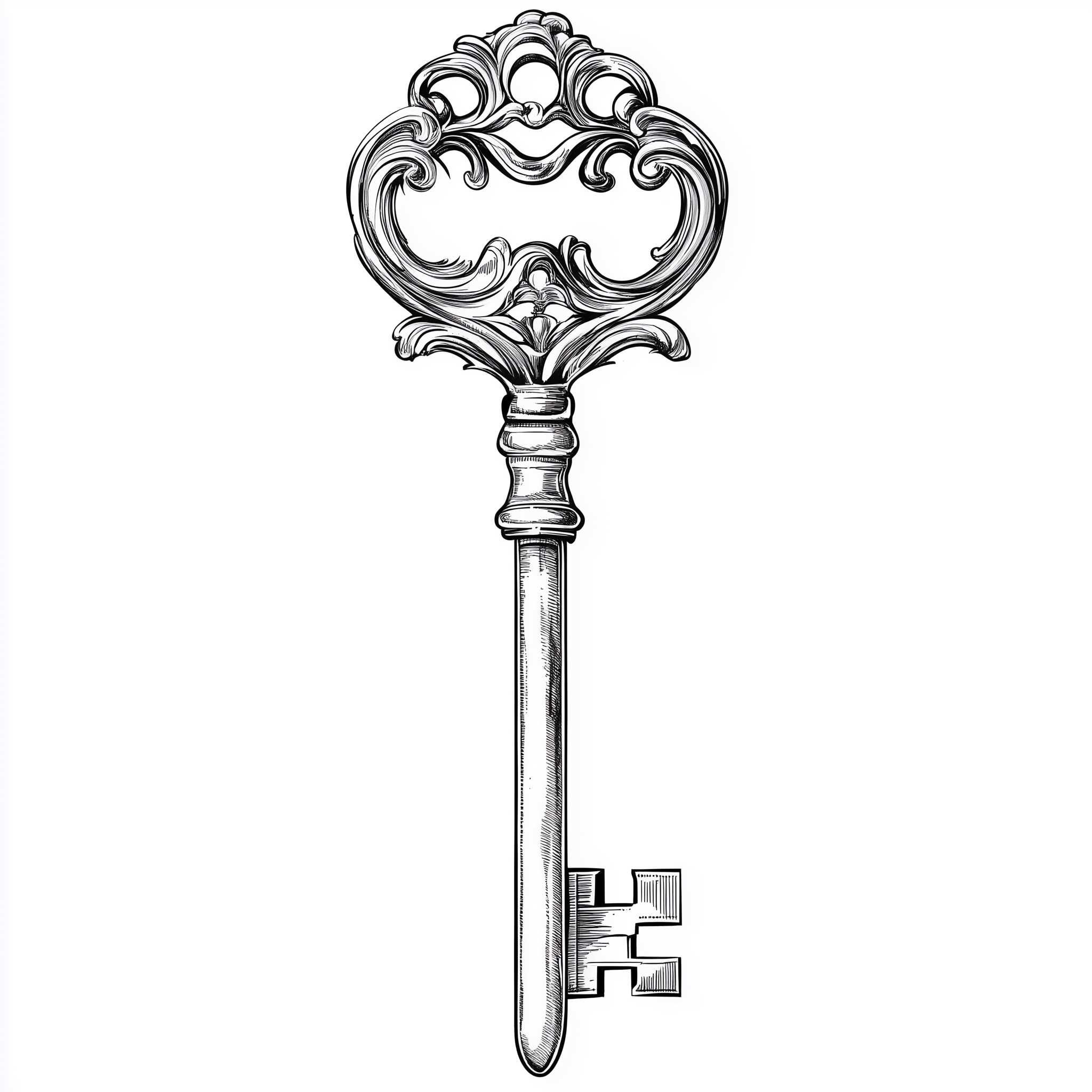 Ornate Vintage Key Illustration on Lummi