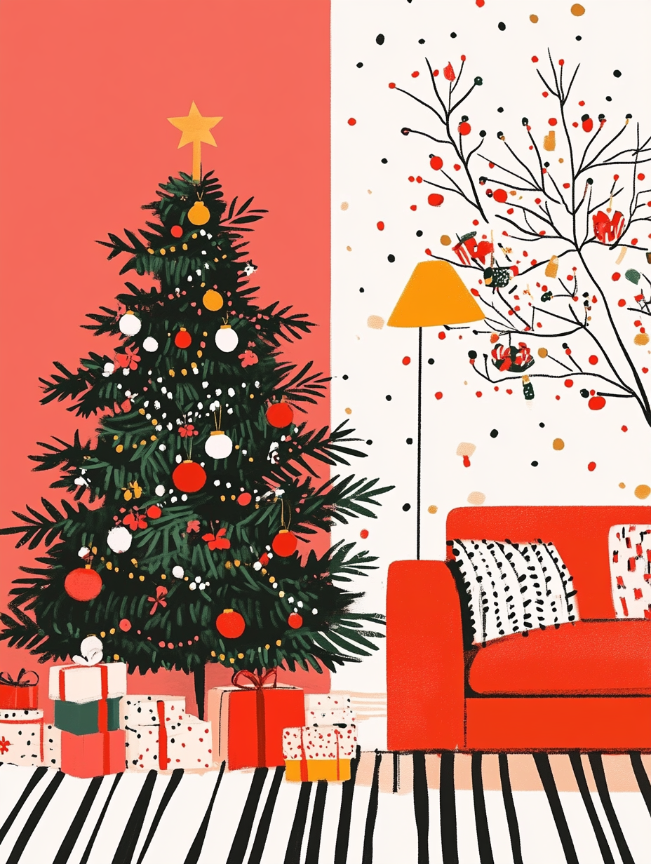 Festive Christmas Scene Illustration on Lummi