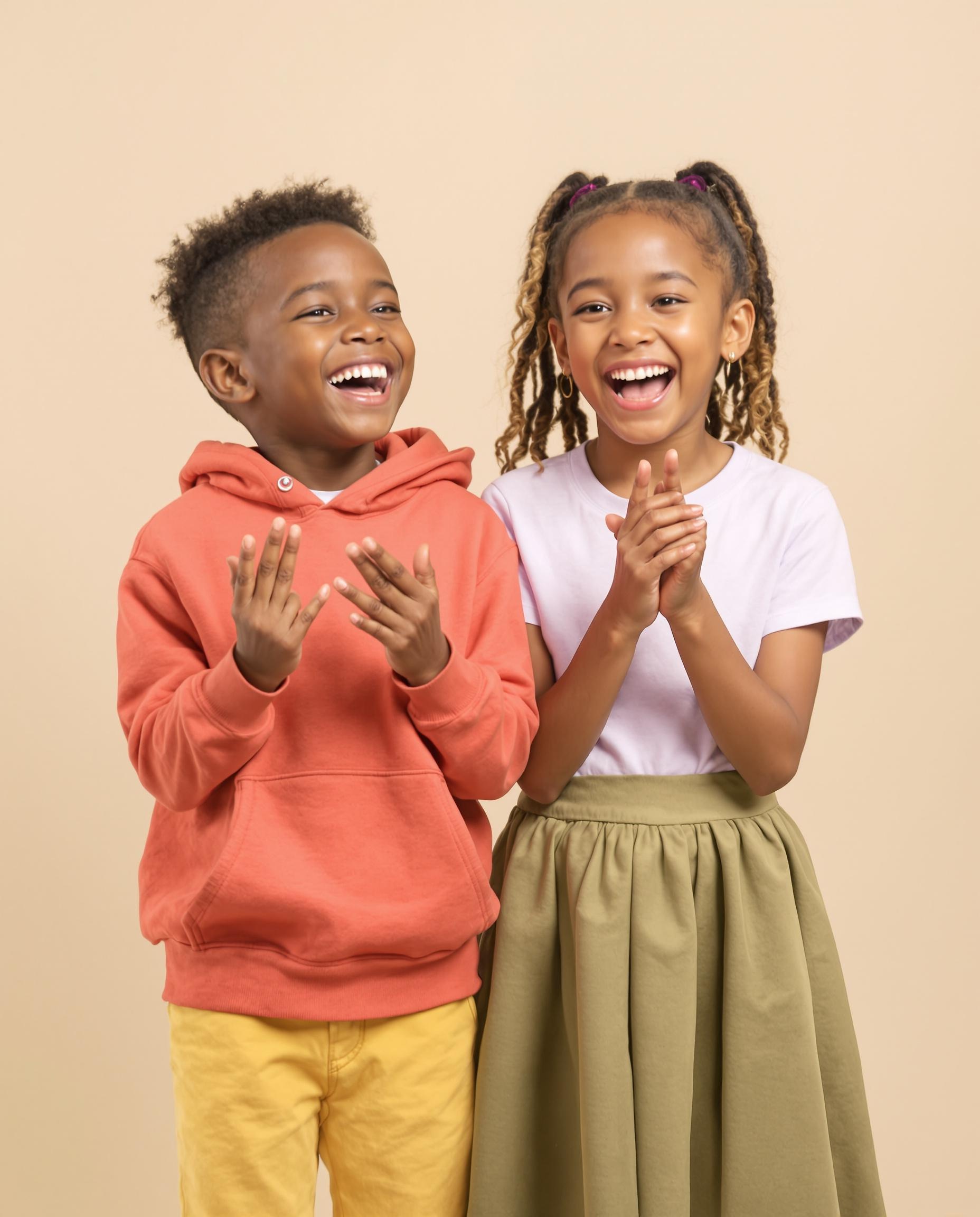 Joyful Kids Clapping Photo on Lummi