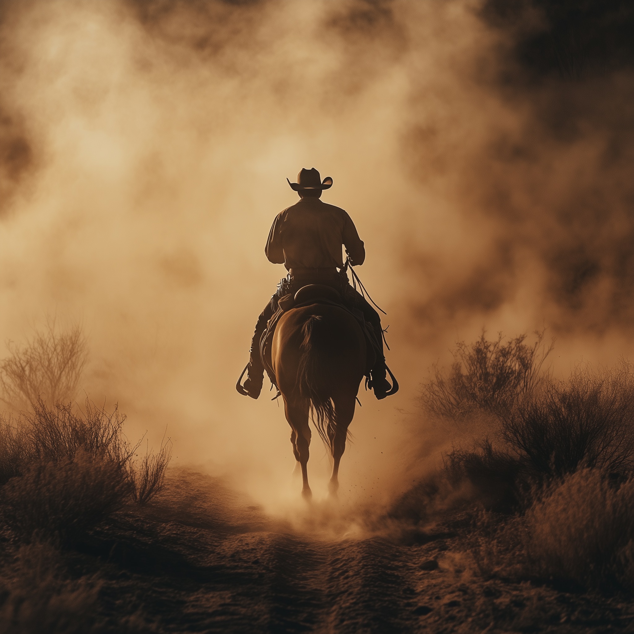 Lone Cowboy at Sunset Photo on Lummi