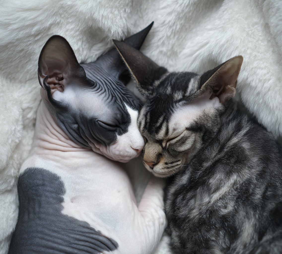Sleeping Cats Bond Photo on Lummi