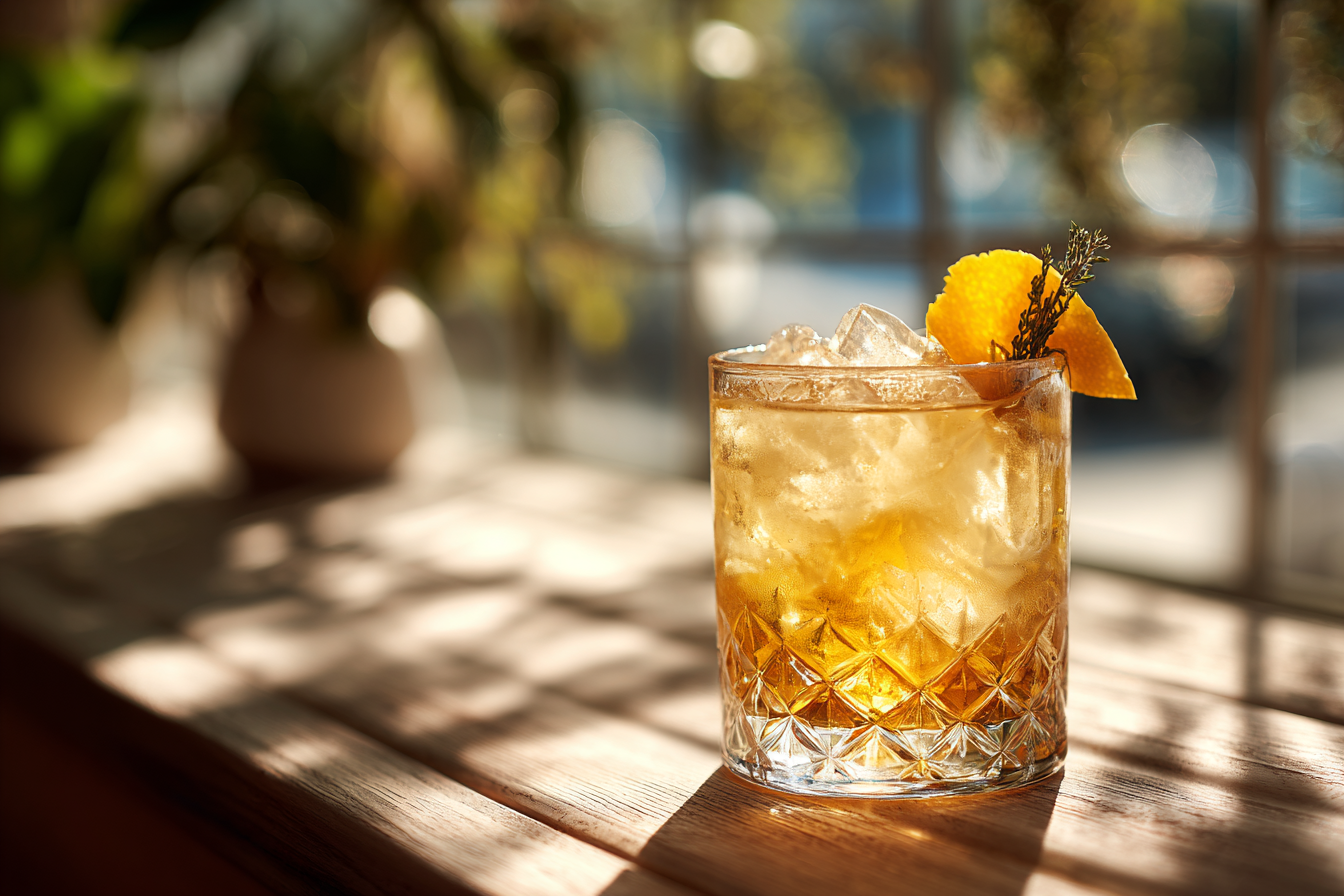 Golden Cocktail Close-Up Photo on Lummi