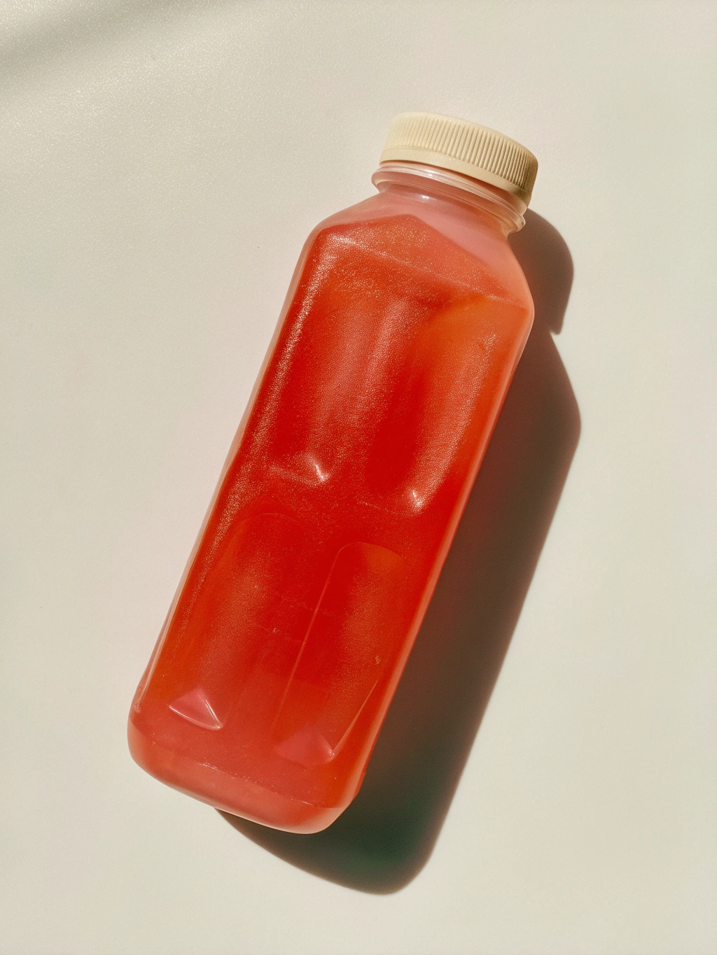 Orange-Red Juice Bottle Photo on Lummi