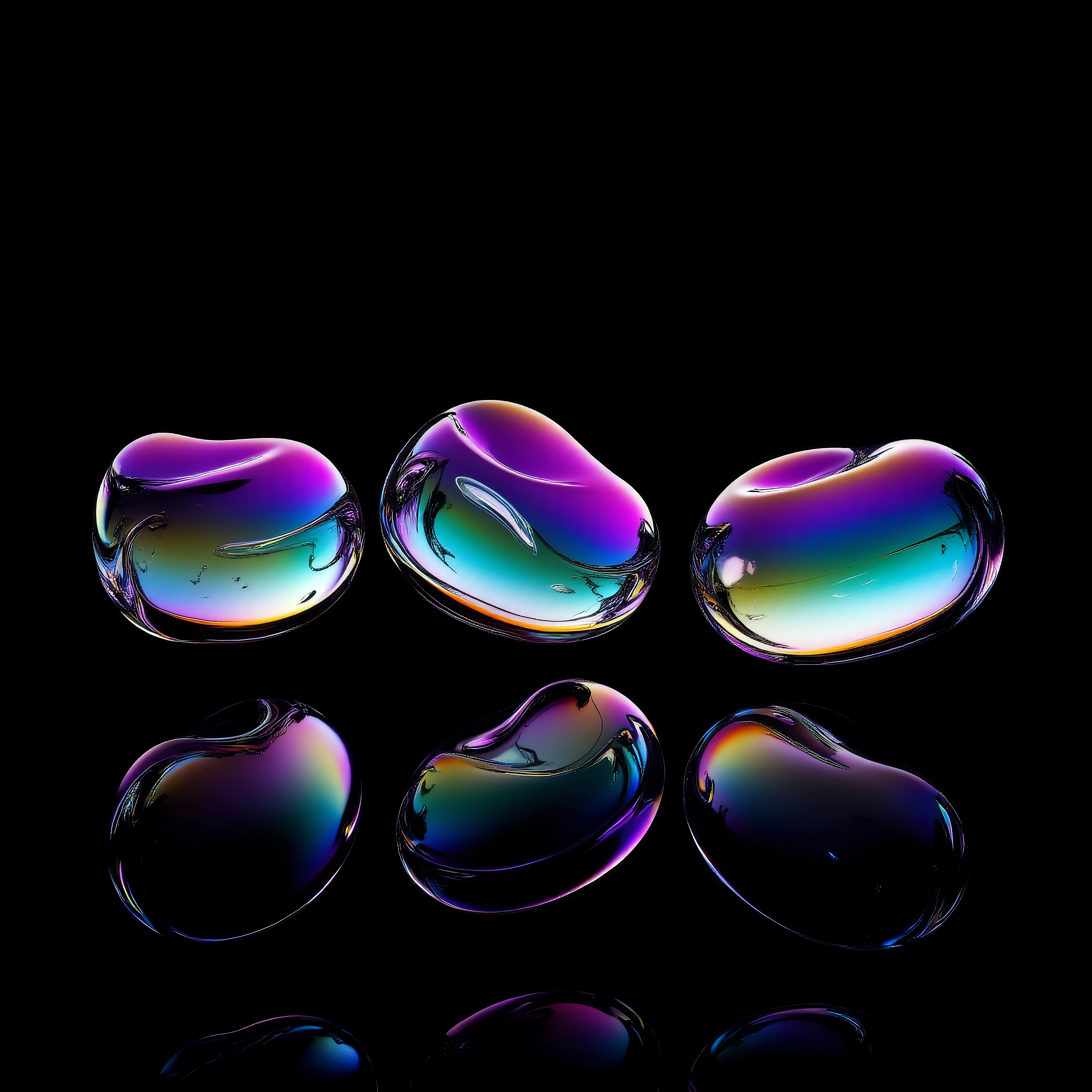 Iridescent Bean Shapes 3D Image on Lummi