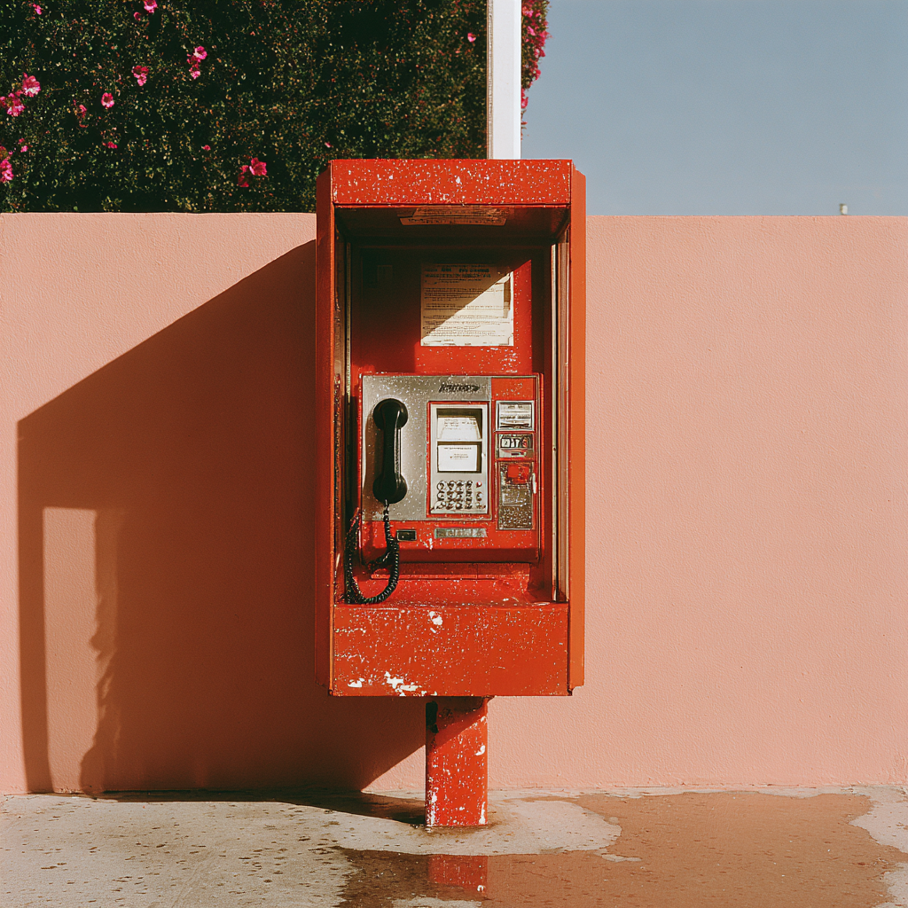 Red Payphone Nostalgia Photo on Lummi