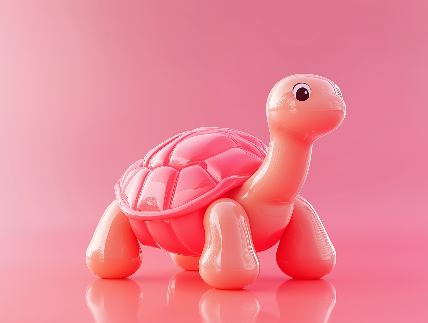 Lummi 3D - Stylized Pink Turtle Illustration