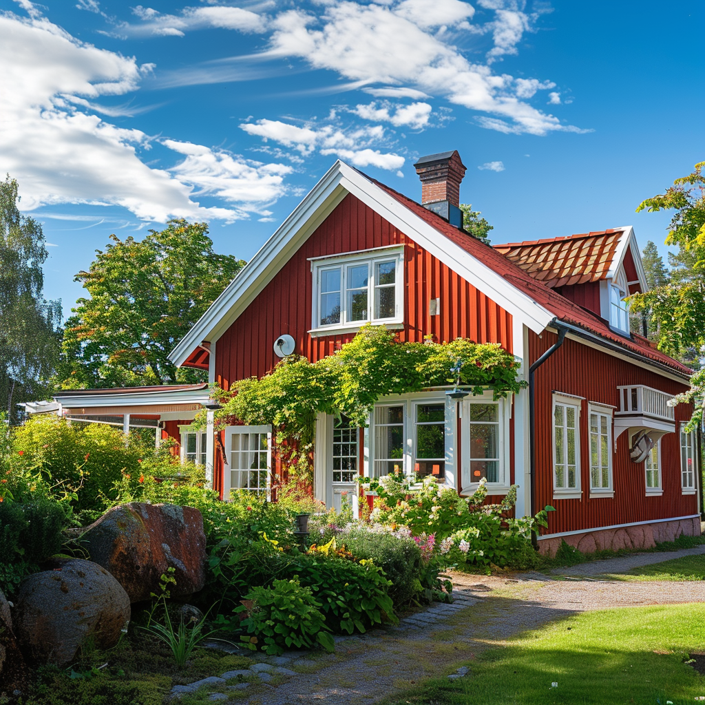 Charming Red Country House Photo on Lummi