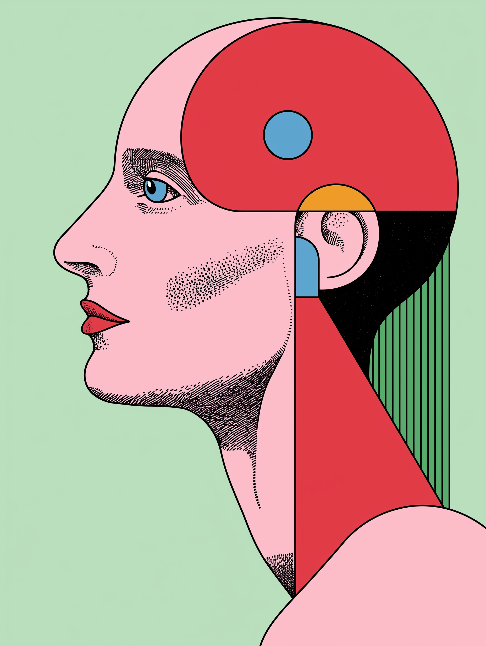 Stylized Human Profile Illustration Illustration on Lummi
