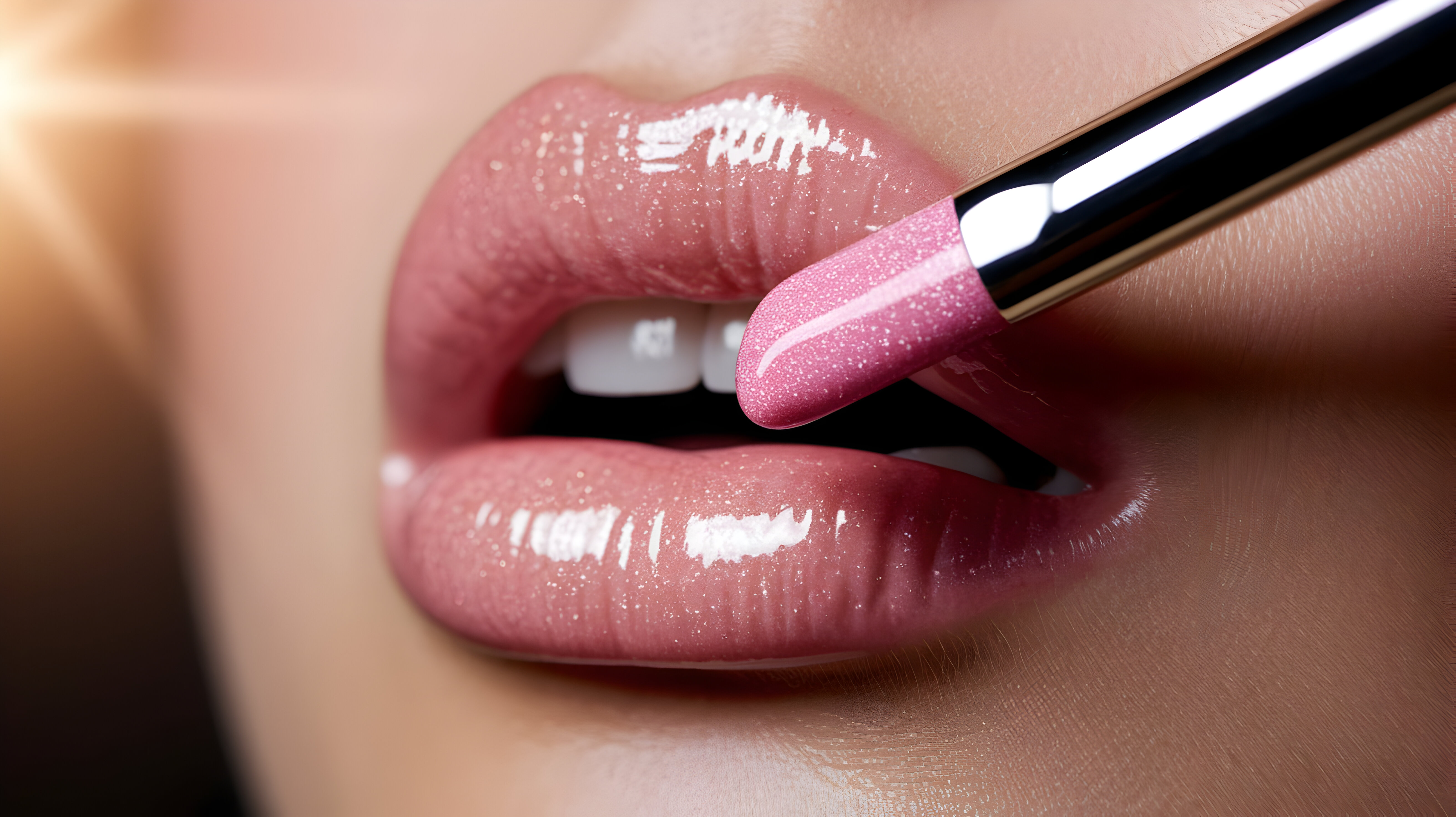 Glossy Pink Lips Photo on Lummi