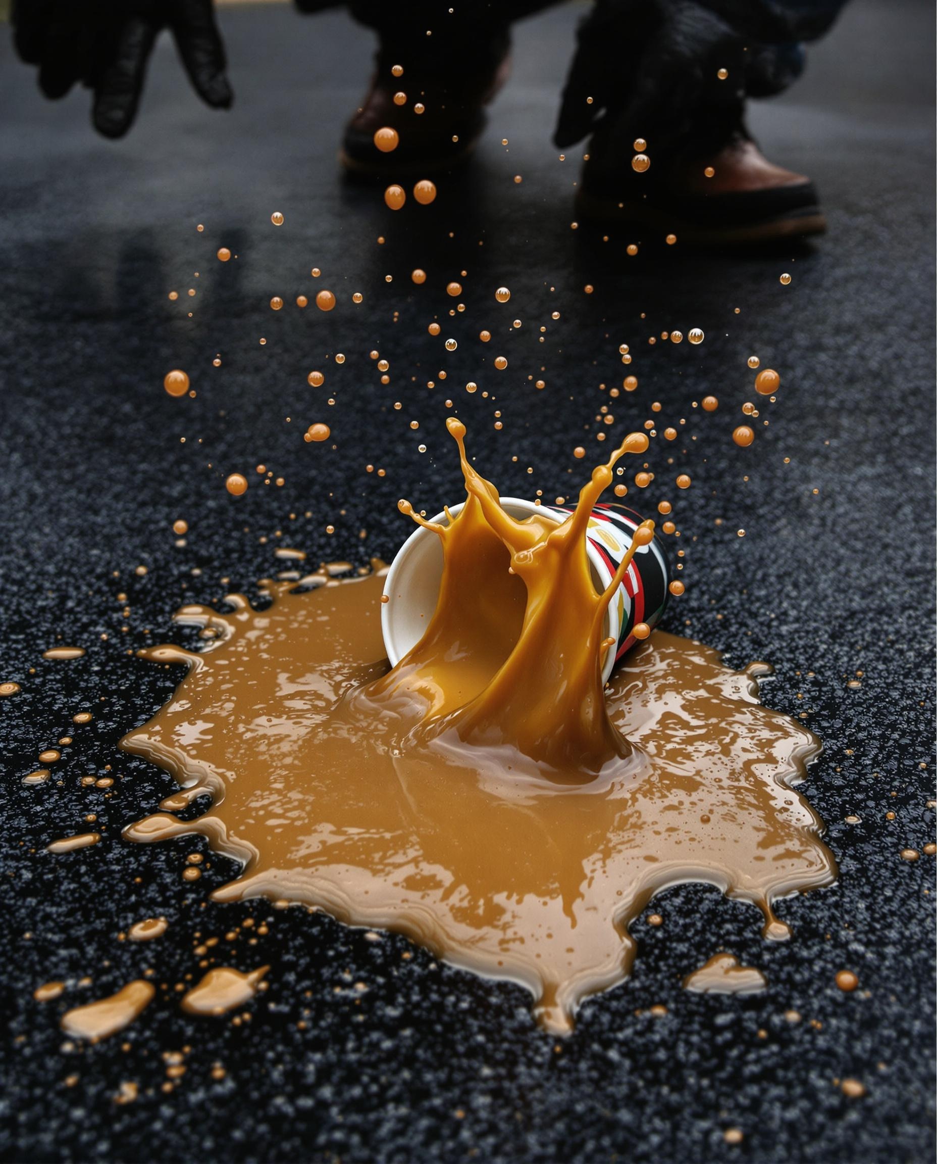 Dramatic Coffee Spill Photo On Lummi