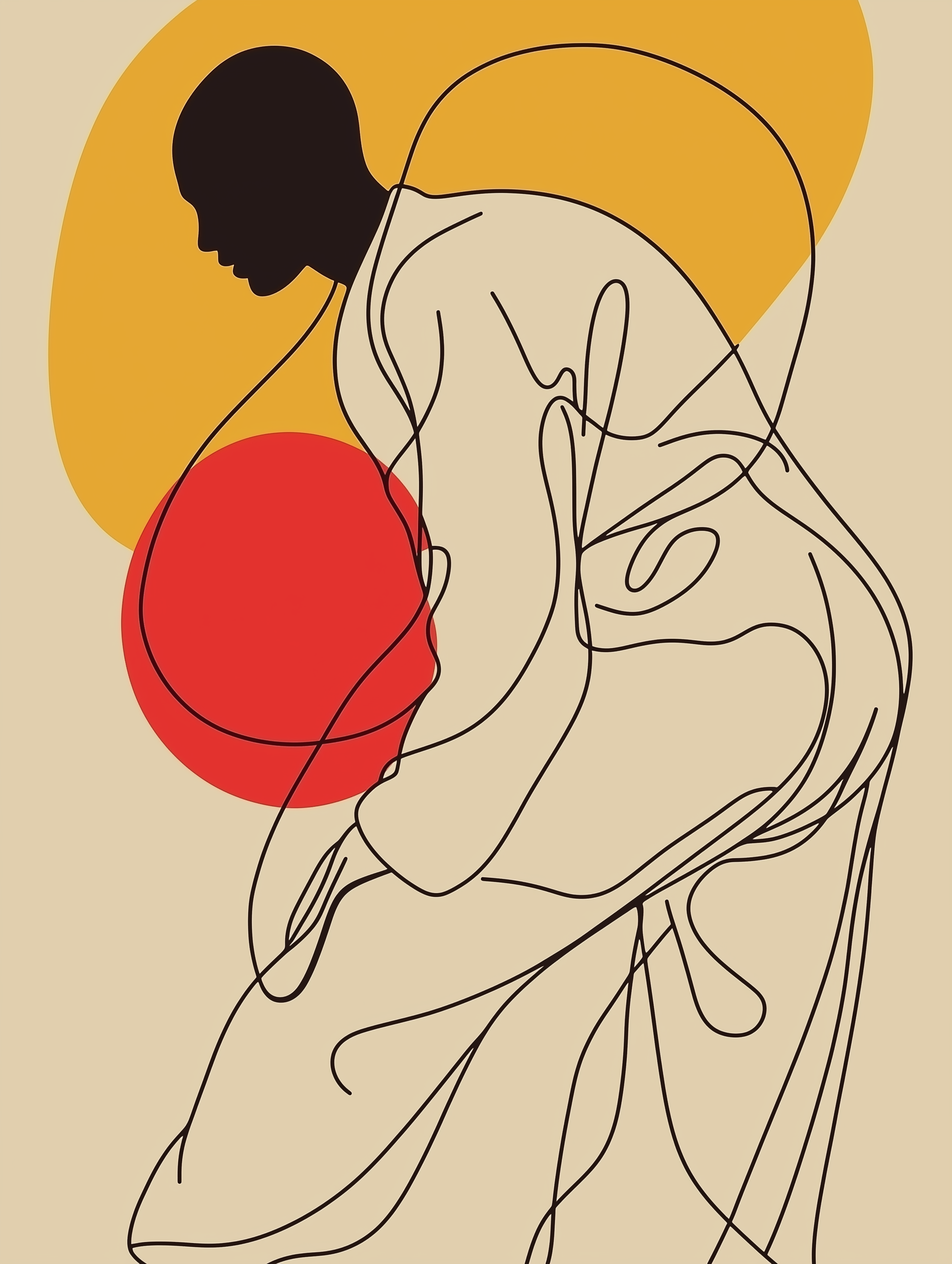 Dynamic Line Drawing of Human Figure Illustration on Lummi