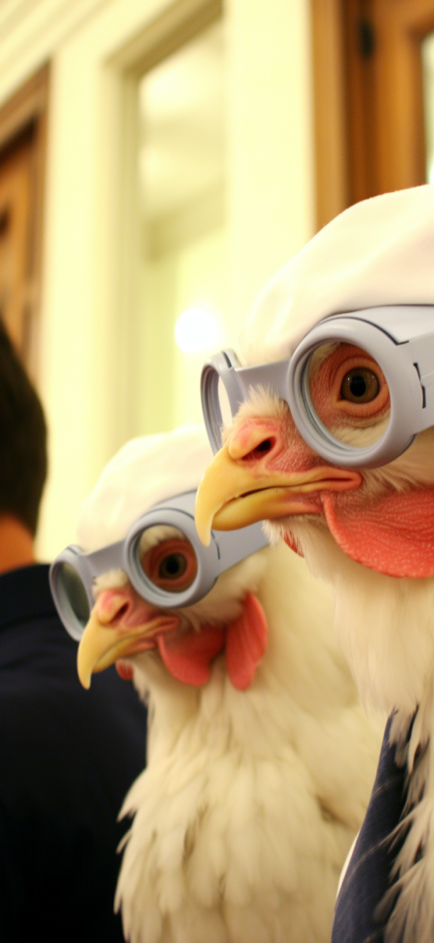 Chicken Duo in Festive Spirits Photo on Lummi