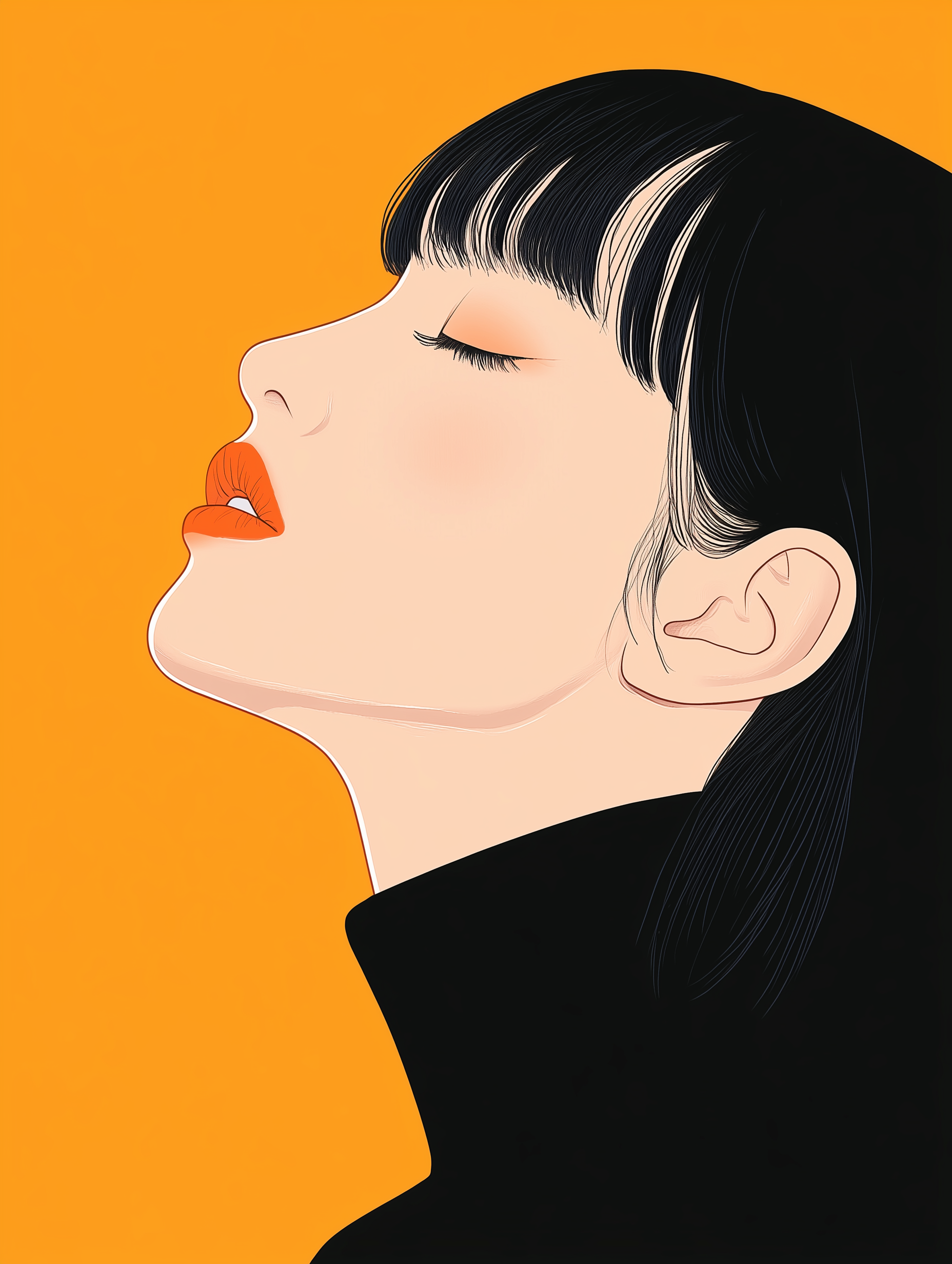 Stylized Woman's Profile Illustration on Lummi