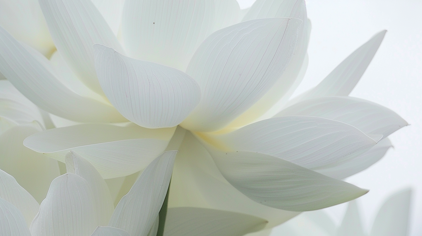 Close-up of White Lotus Flower Photo on Lummi