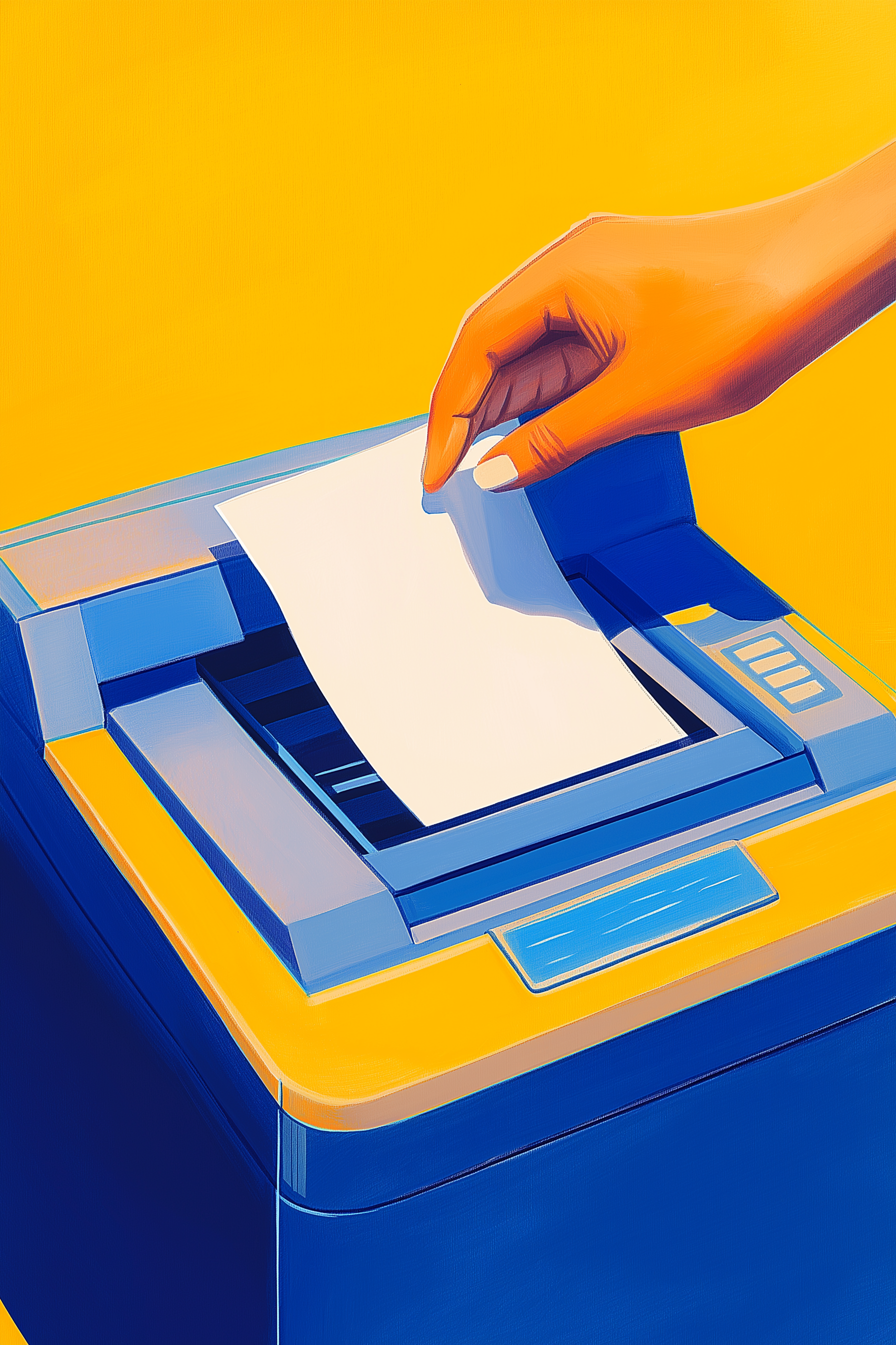 Hand and Printer Interaction Illustration on Lummi