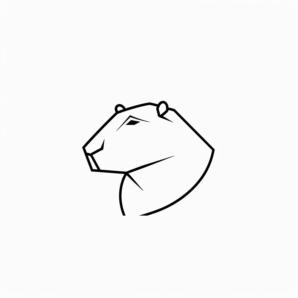 Lummi Illustration - Minimalist Capybara Line Drawing