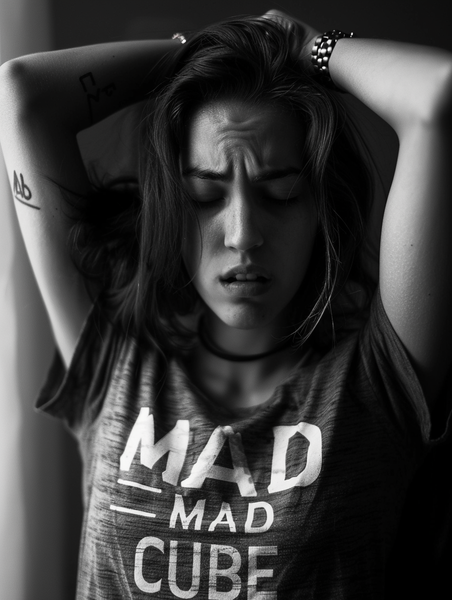 Emotional Intensity in Monochrome Photo on Lummi