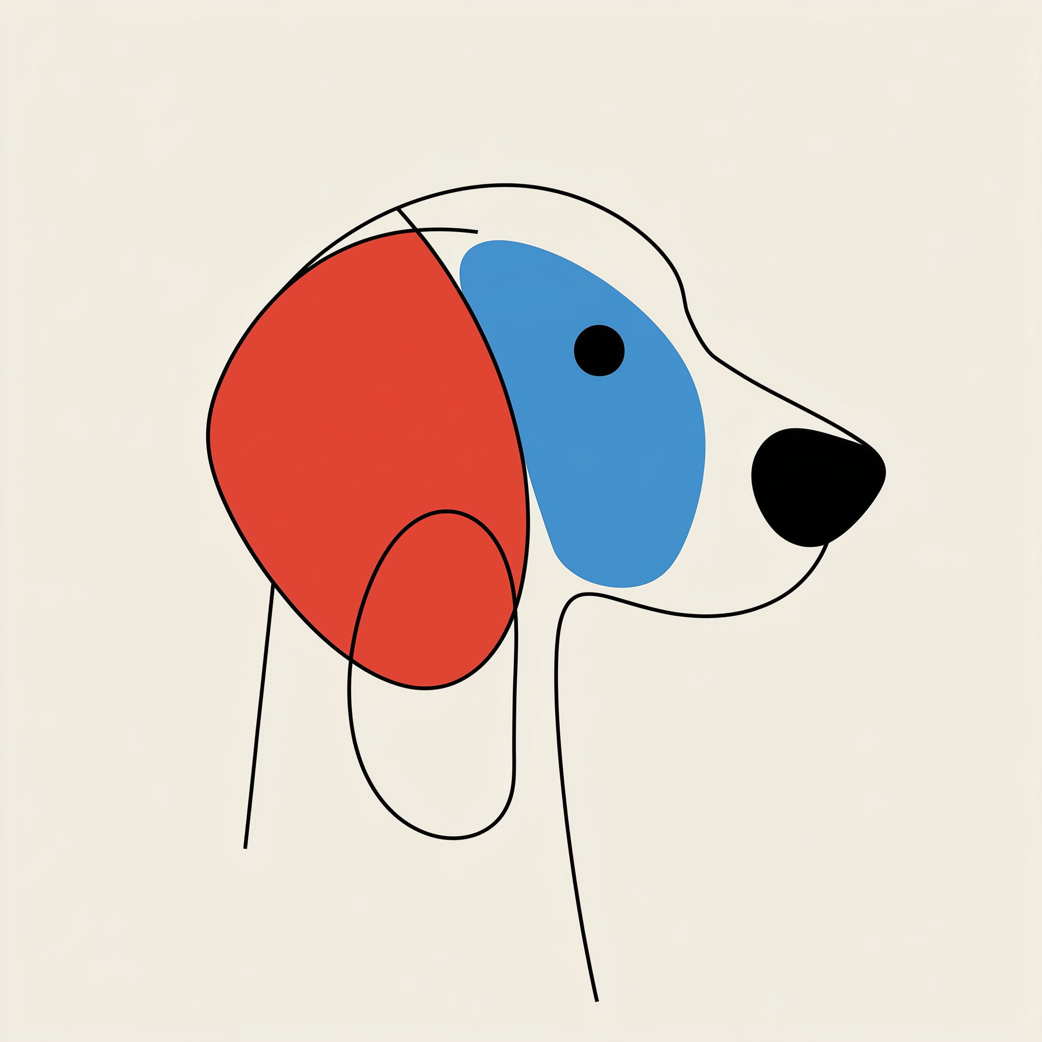 Minimalist Dog Illustration Illustration on Lummi