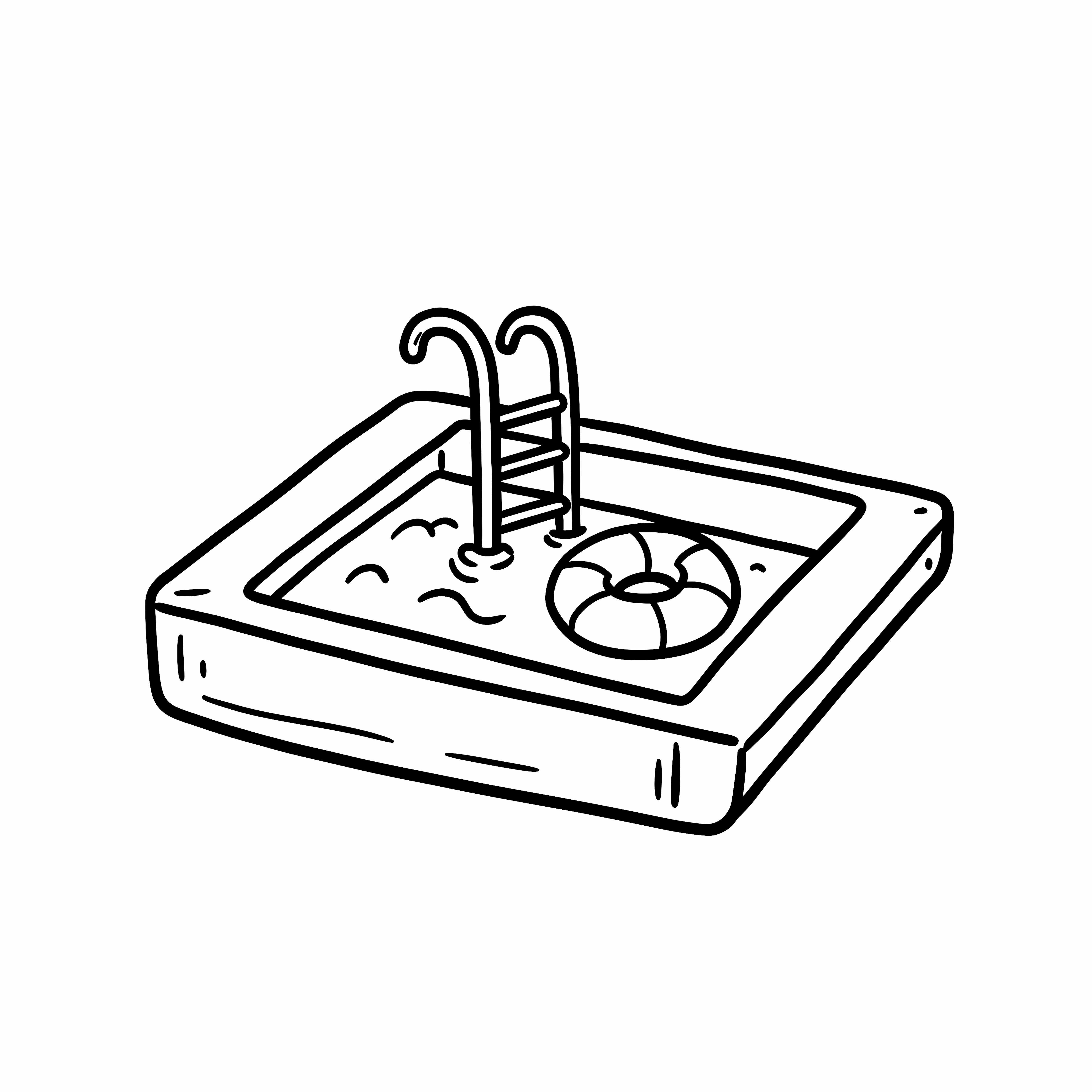 Minimalist Pool Drawing Illustration on Lummi