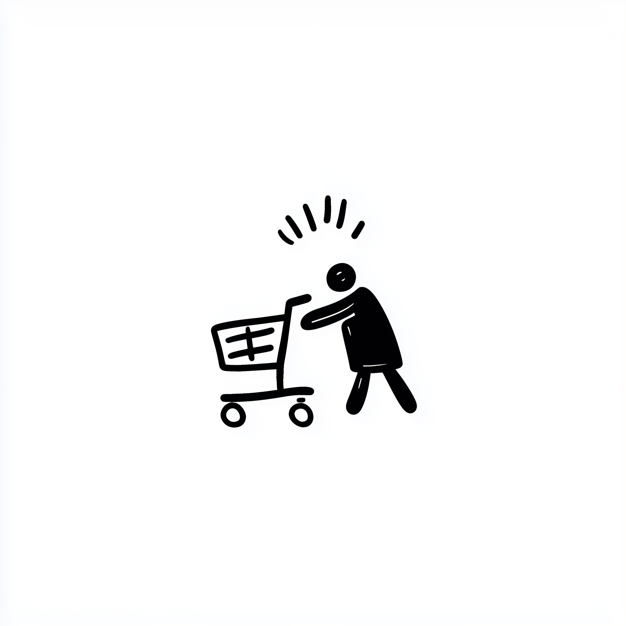 Stick Figure Shopping Illustration on Lummi