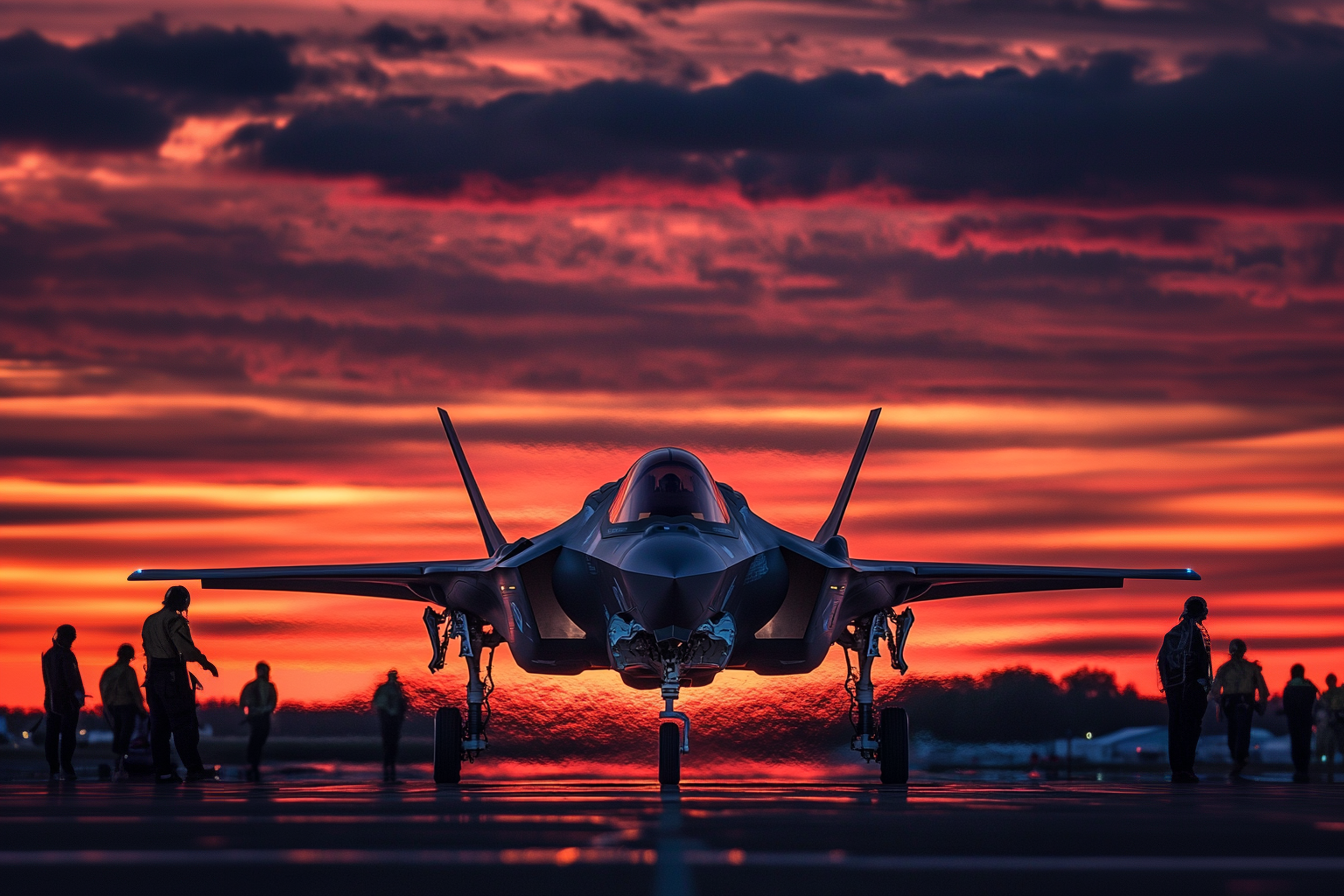 Fighter Jet at Sunset Photo on Lummi