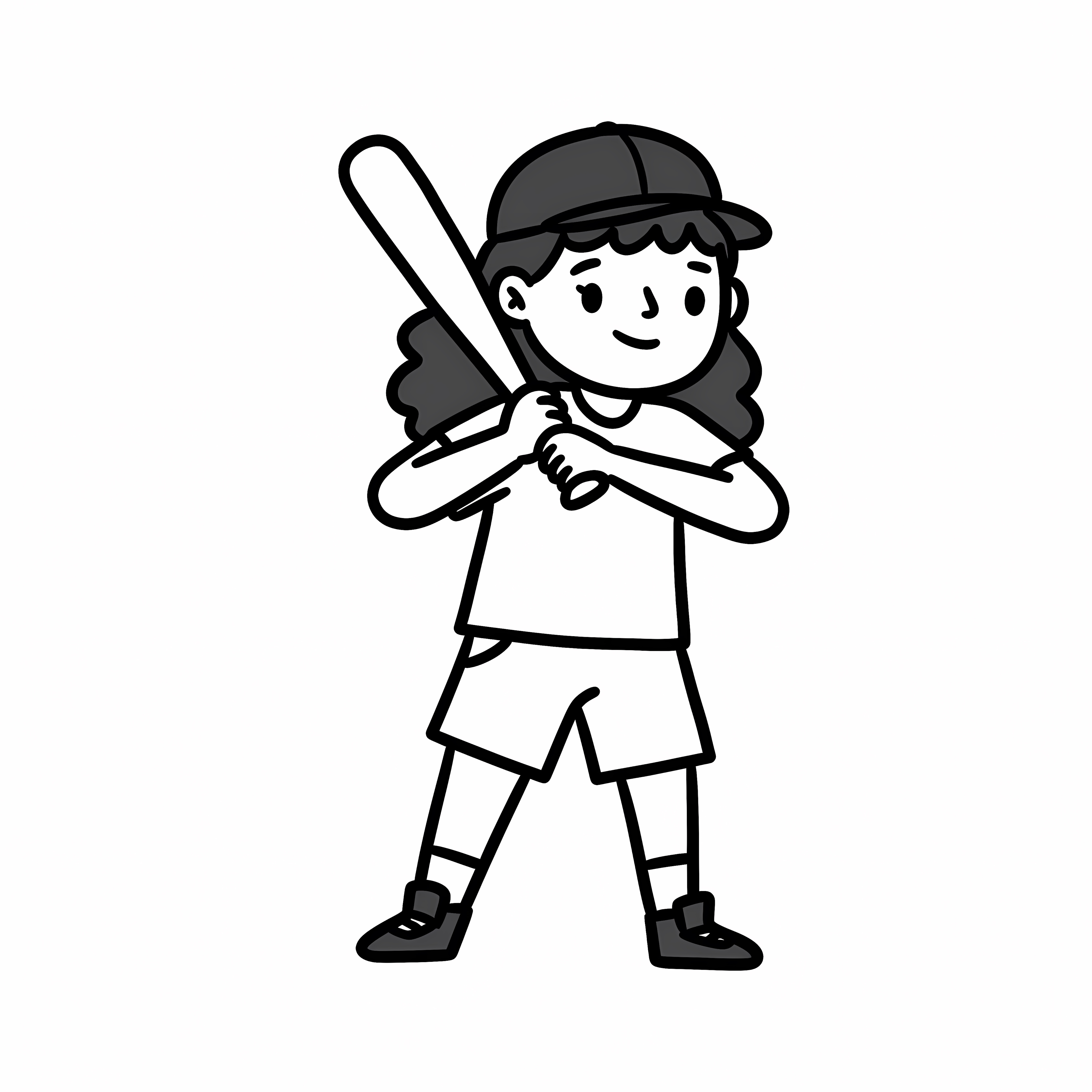 Girl with Baseball Bat Illustration on Lummi