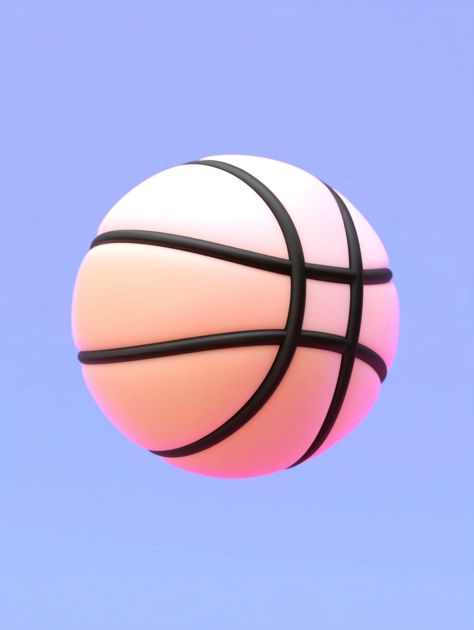 Stylized Basketball Art 3D Image on Lummi