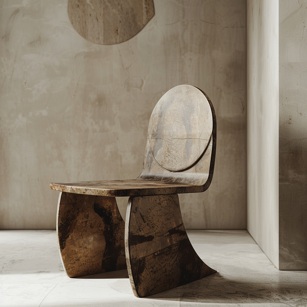 Sculptural Stone Chair in Minimalist Setting Photo on Lummi