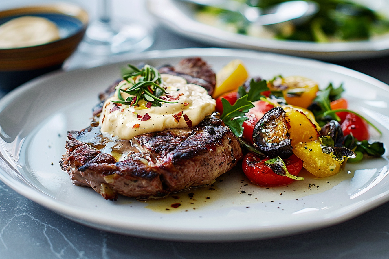 Fine Dining Steak with Vegetables Photo on Lummi