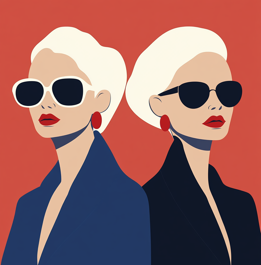 Lummi Illustration - Stylized Female Figures in Modern Art