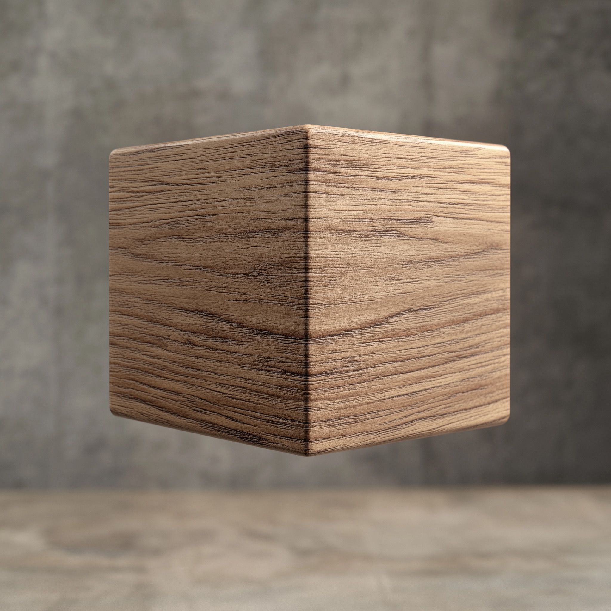 Floating Wooden Cube 3D Image on Lummi