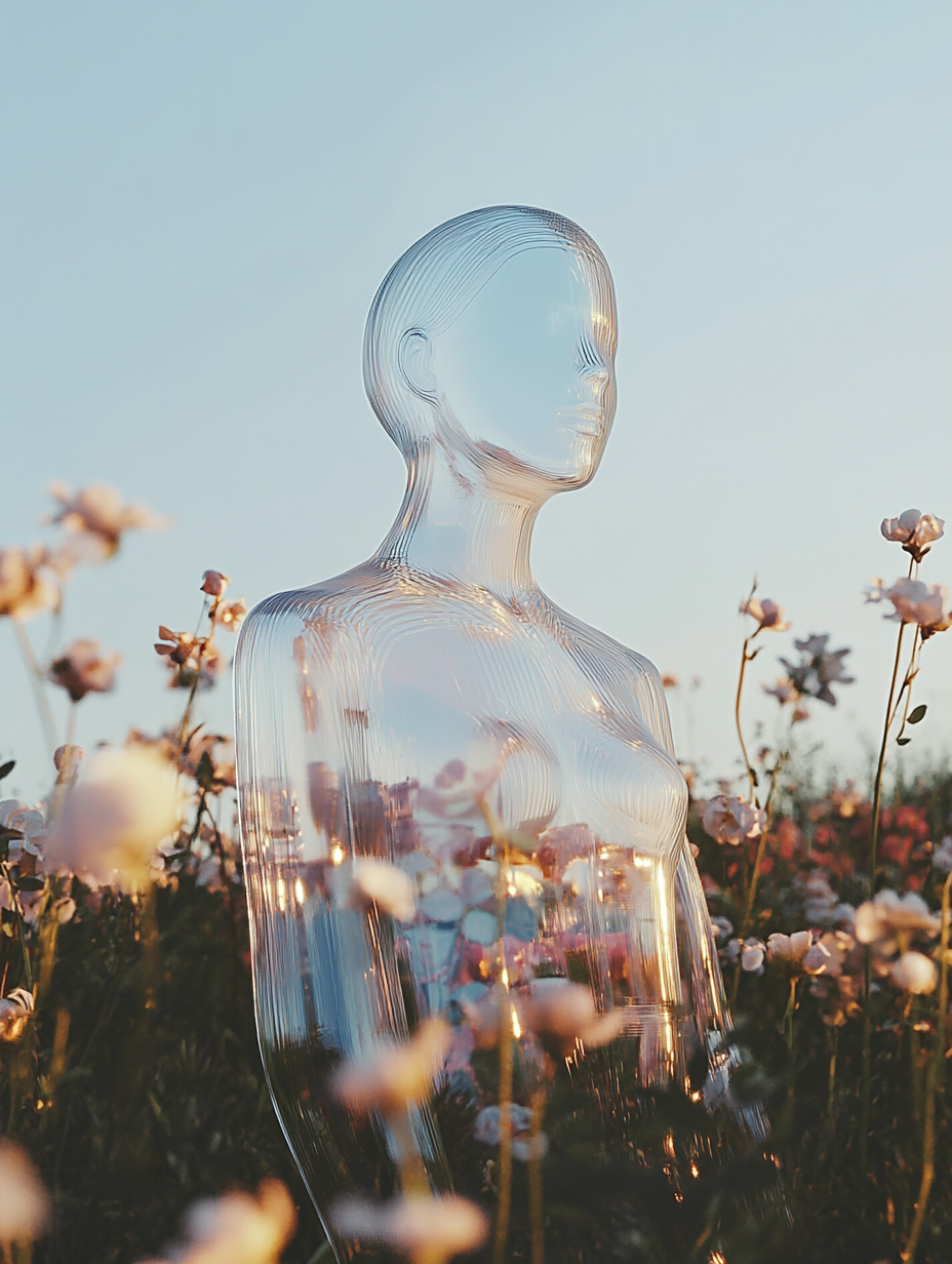 Transparent Figure in Flower Field Photo on Lummi