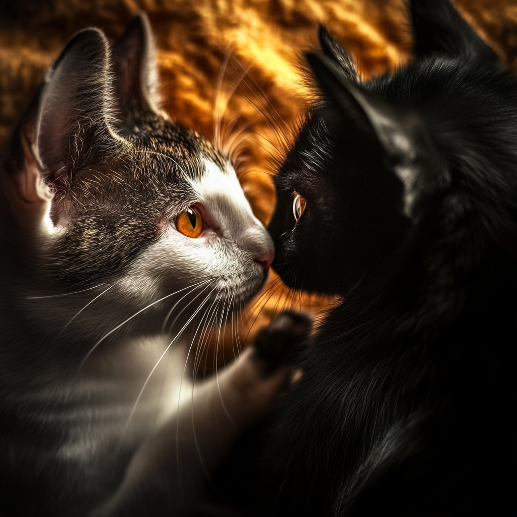 Lummi Photo - Intimate Cat Interaction